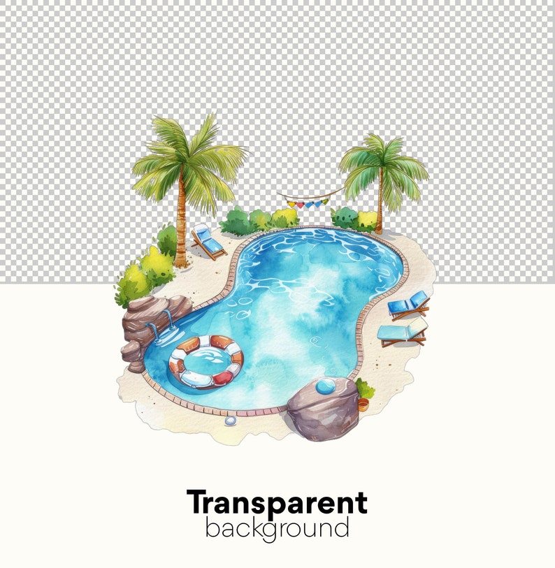 Pool Clipart | 27 High-quality Pngs - Watercolor, Digital Planners ...