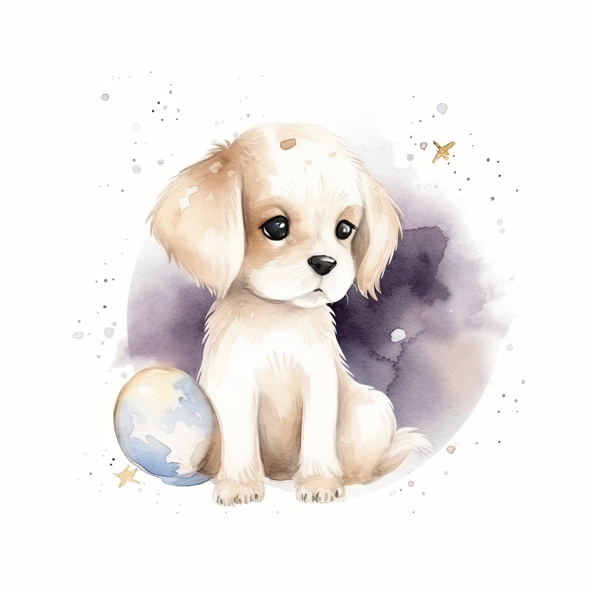 Cute Dog Clip Art Bundle Watercolor Puppies, Dog Portraits JPG ...