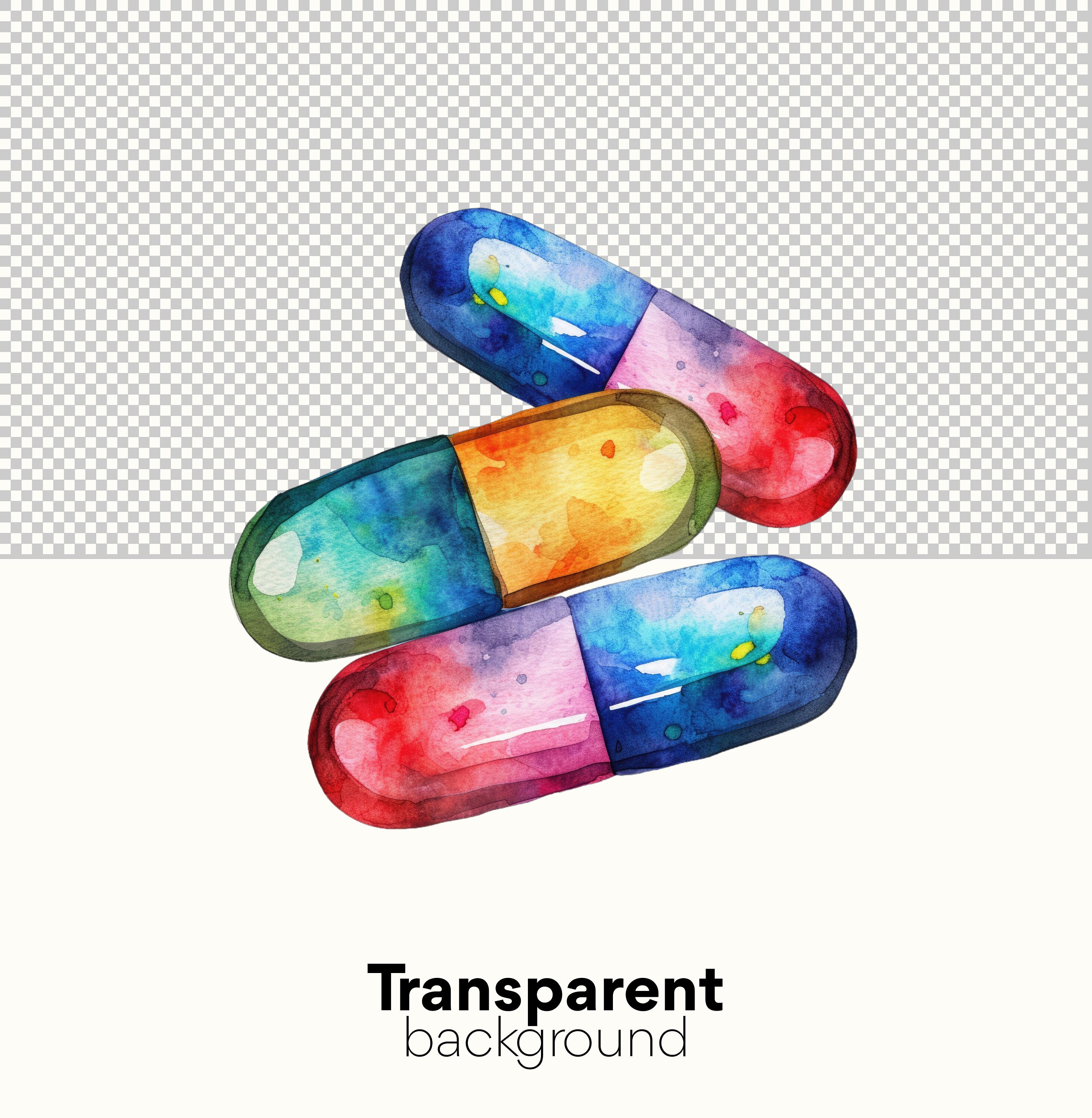 Pills Clipart: Rainbow Pills, Medicine and Medication Clipart, Health ...