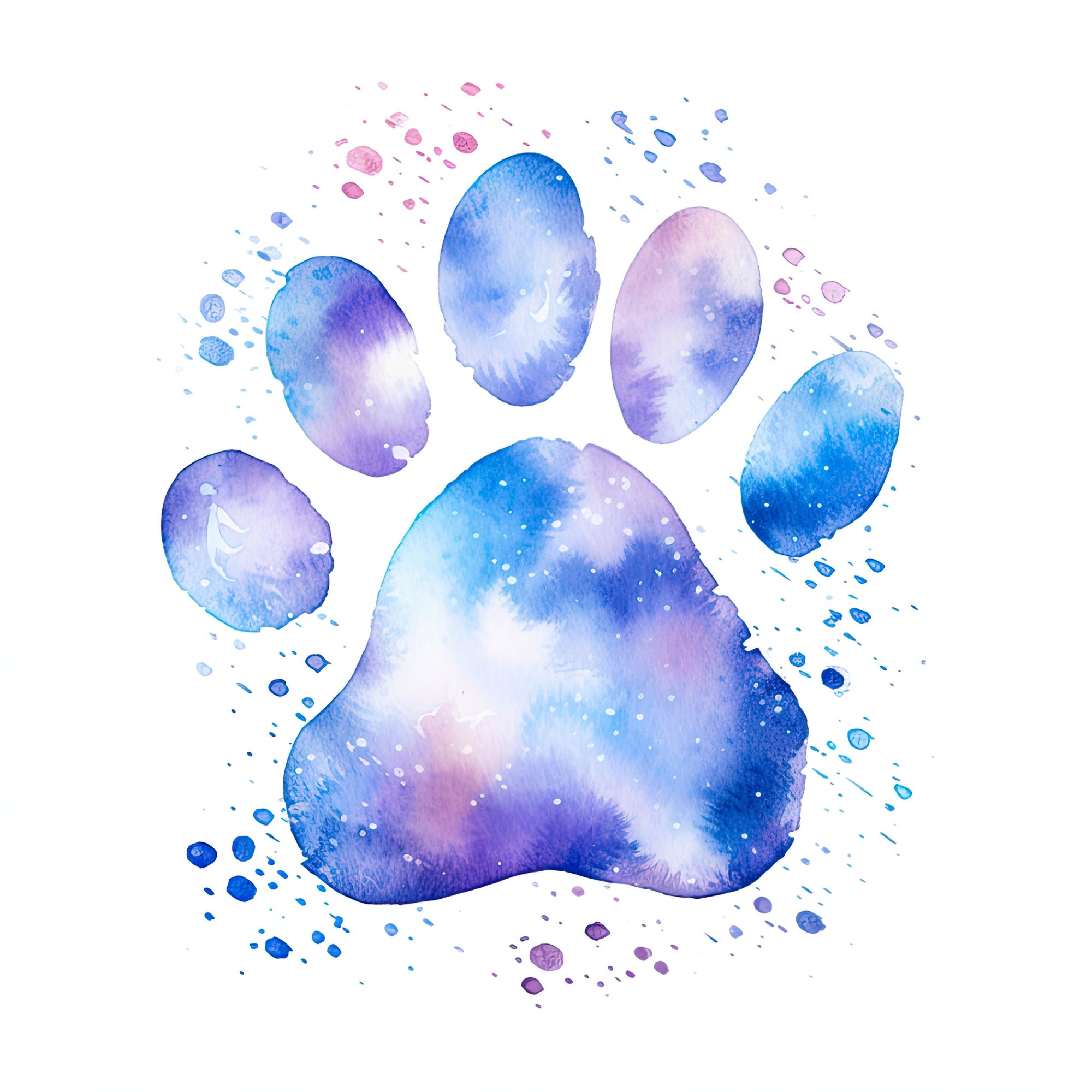 Paw Print Clip Art, Dog Paw Clipart, Instant Download Digital Clip Art ...