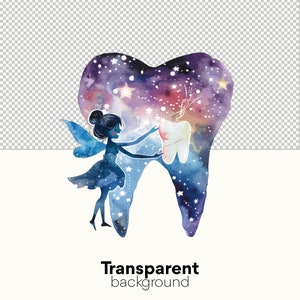 Tooth Fairy Clip Art: Watercolor Teeth & Fairy Clipart for Planner ...