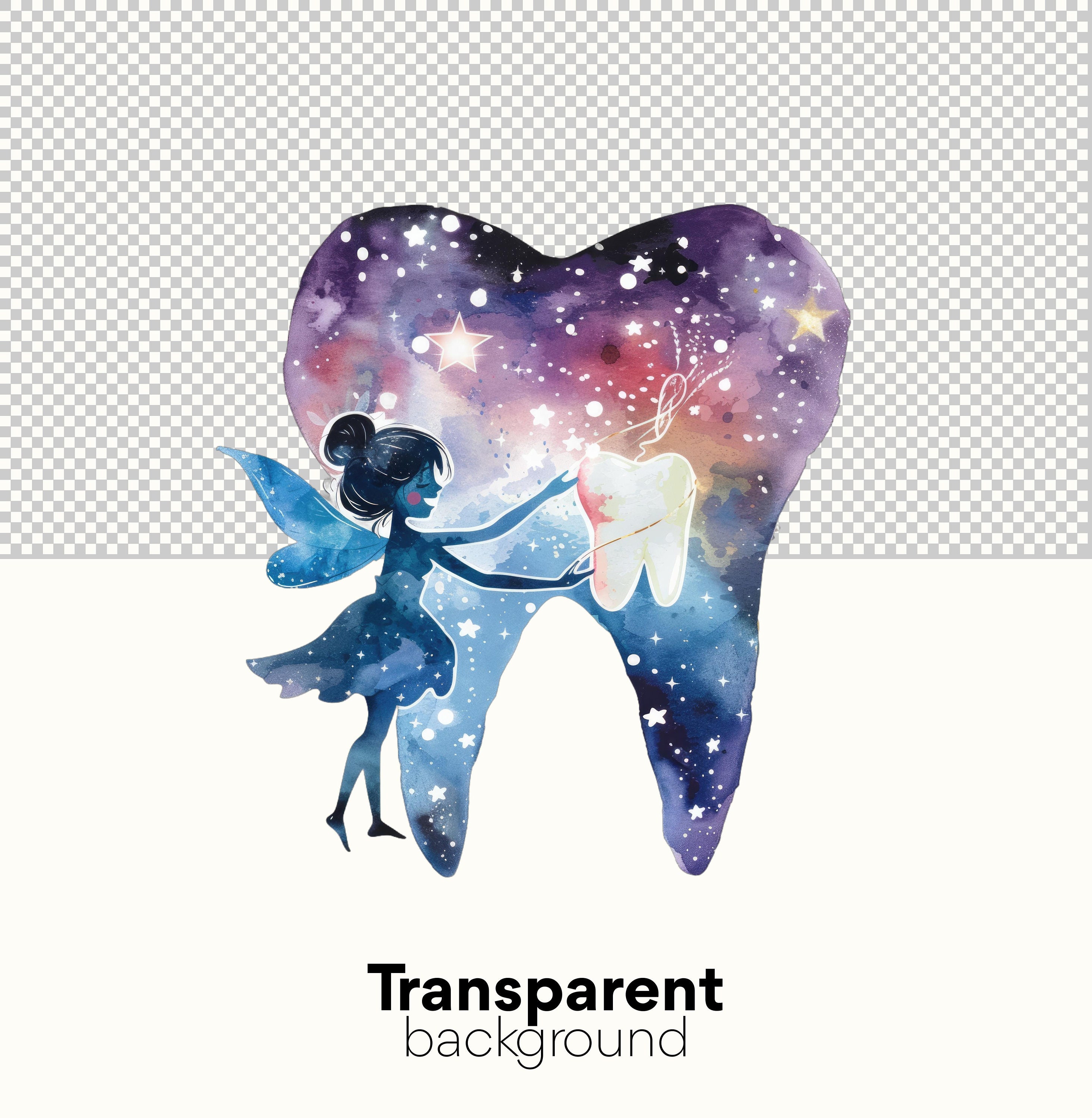 Tooth Fairy Clip Art: Watercolor Teeth & Fairy Clipart for Planner ...