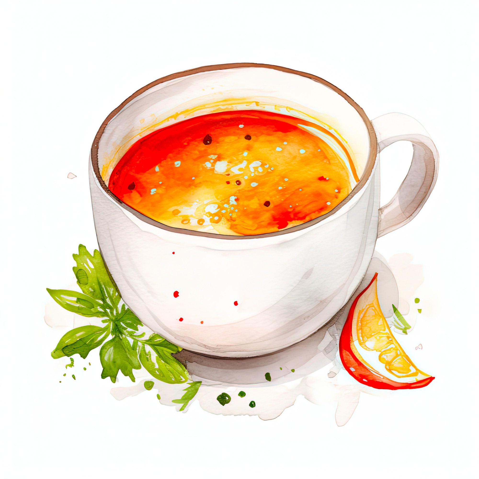 Soup Clipart Collection: Watercolor Food Clipart, Digital Download for ...