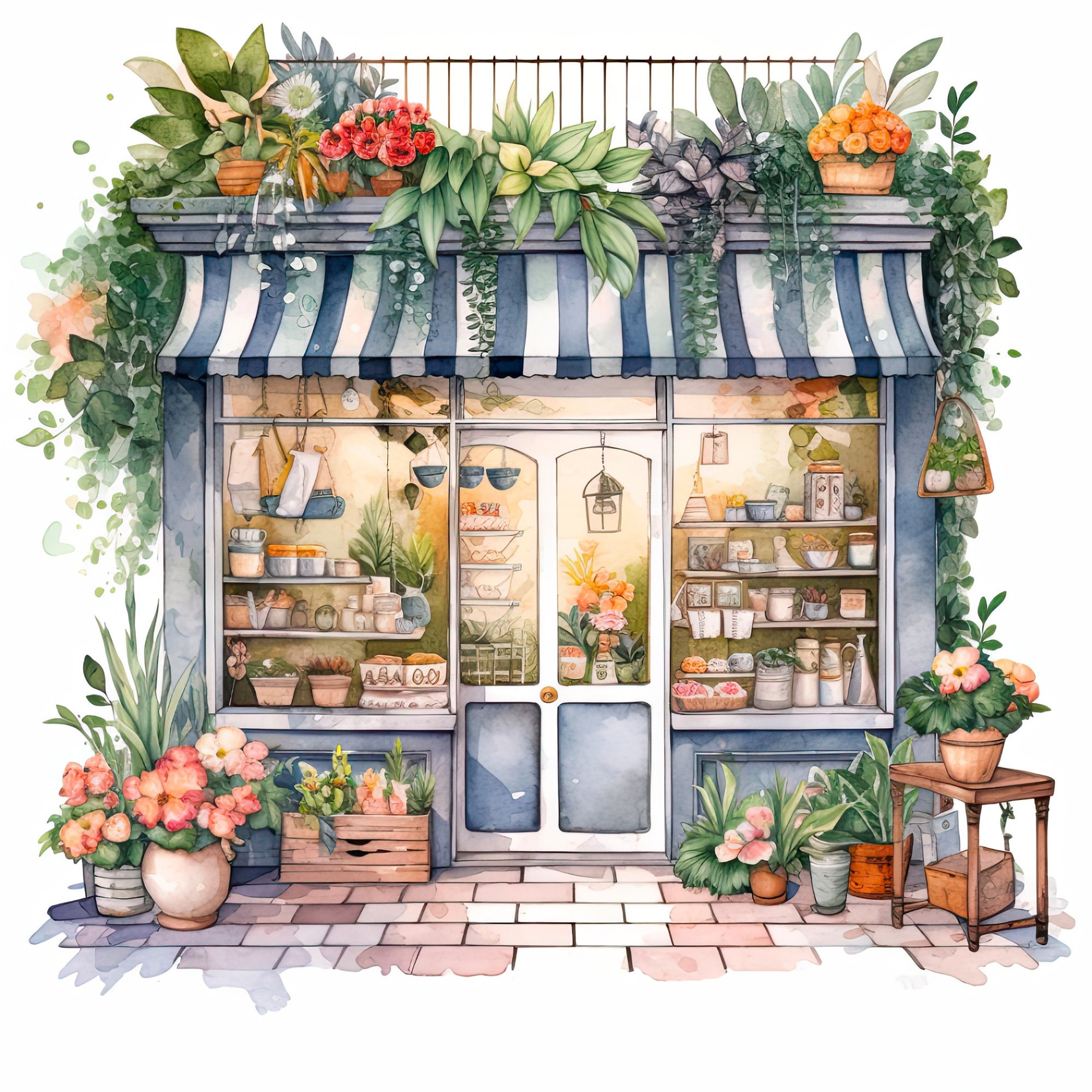 Watercolor Floral Storefronts Clipart Spring Clipart, Cute Flower ...