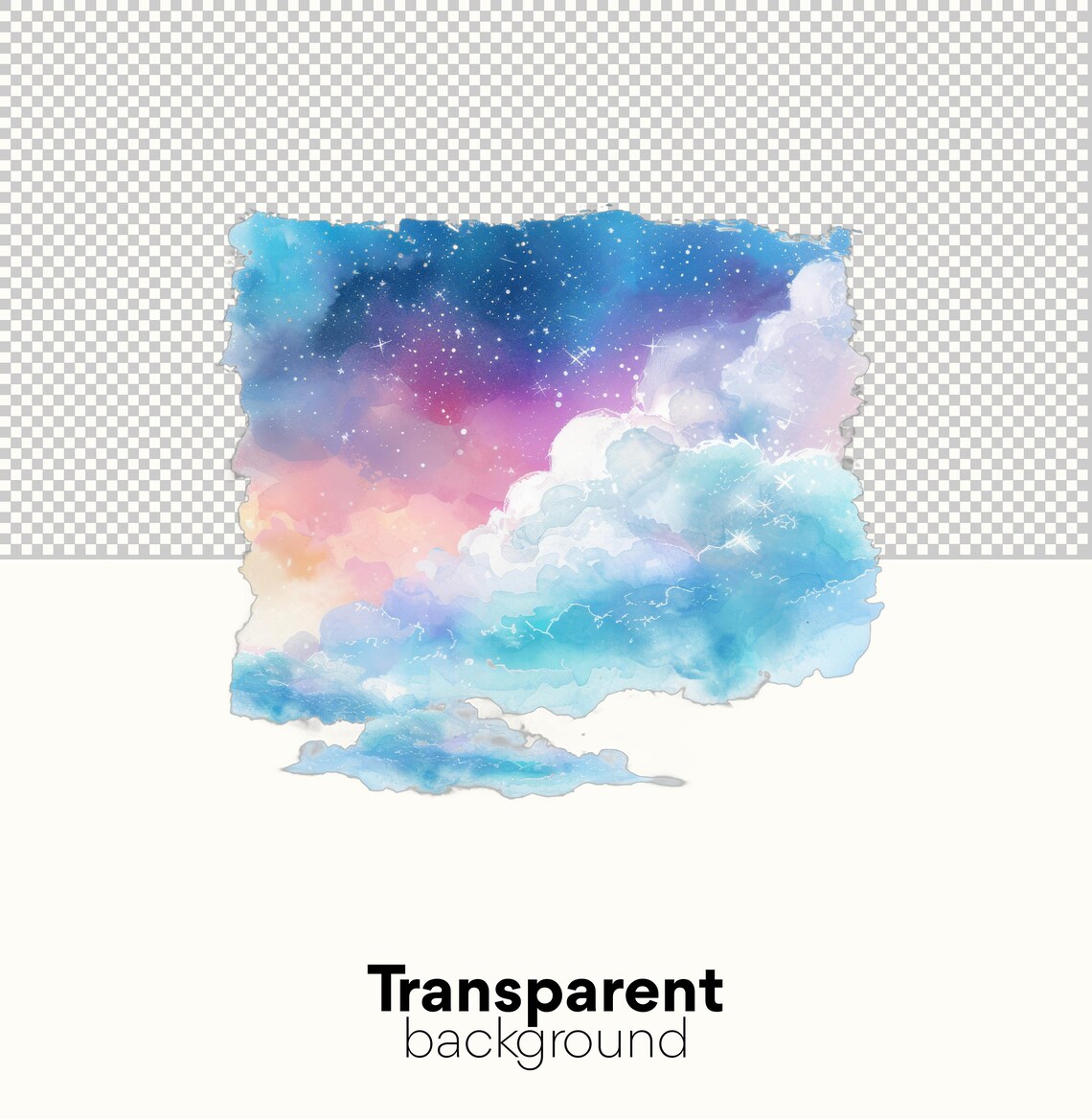 Sky Clipart Digital Paper: Night Sky Scrapbooking Paper, Watercolor Sky ...