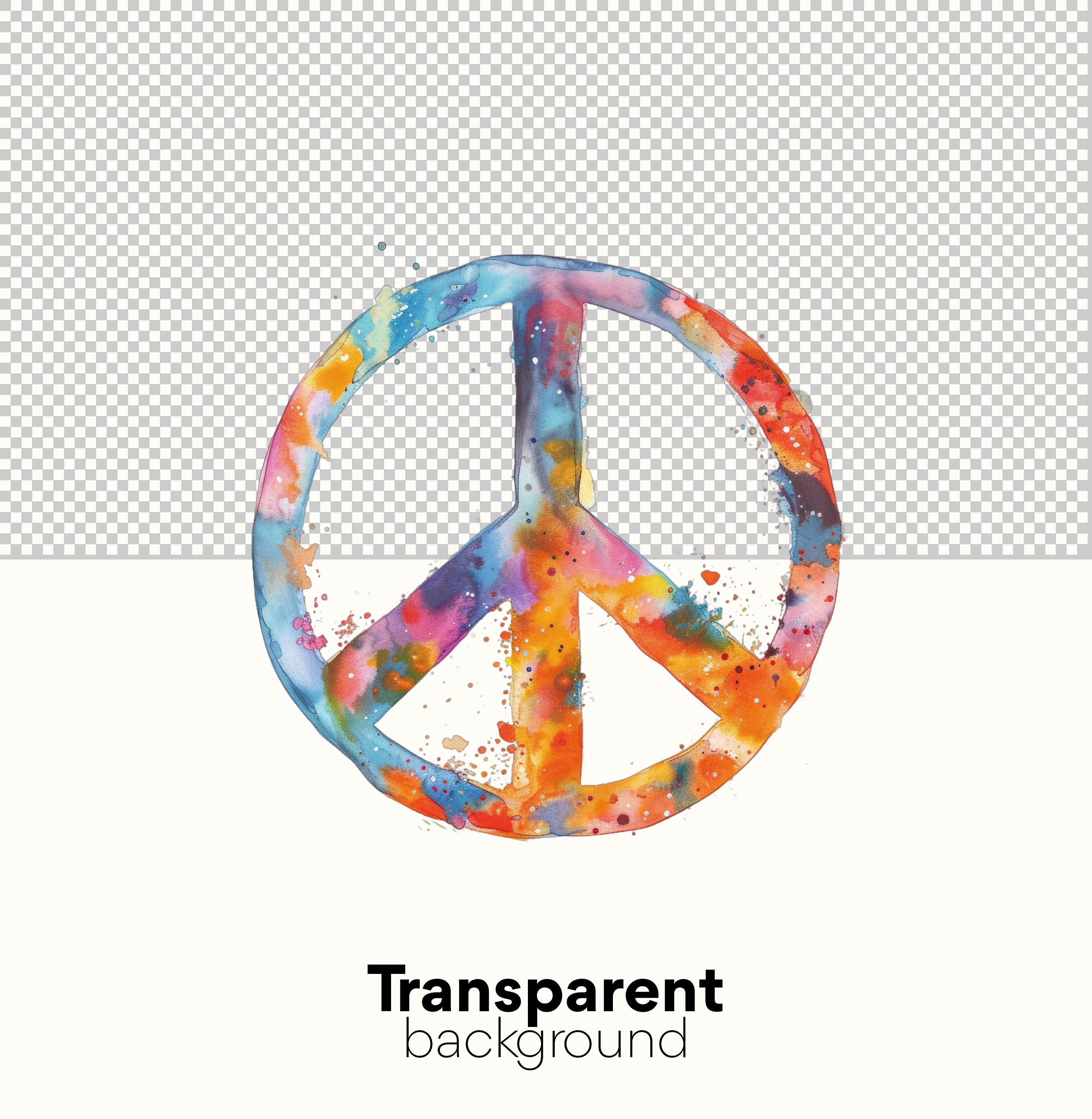 Peace Sign Clipart Sublimation Design Digital Download of Floral Peace ...