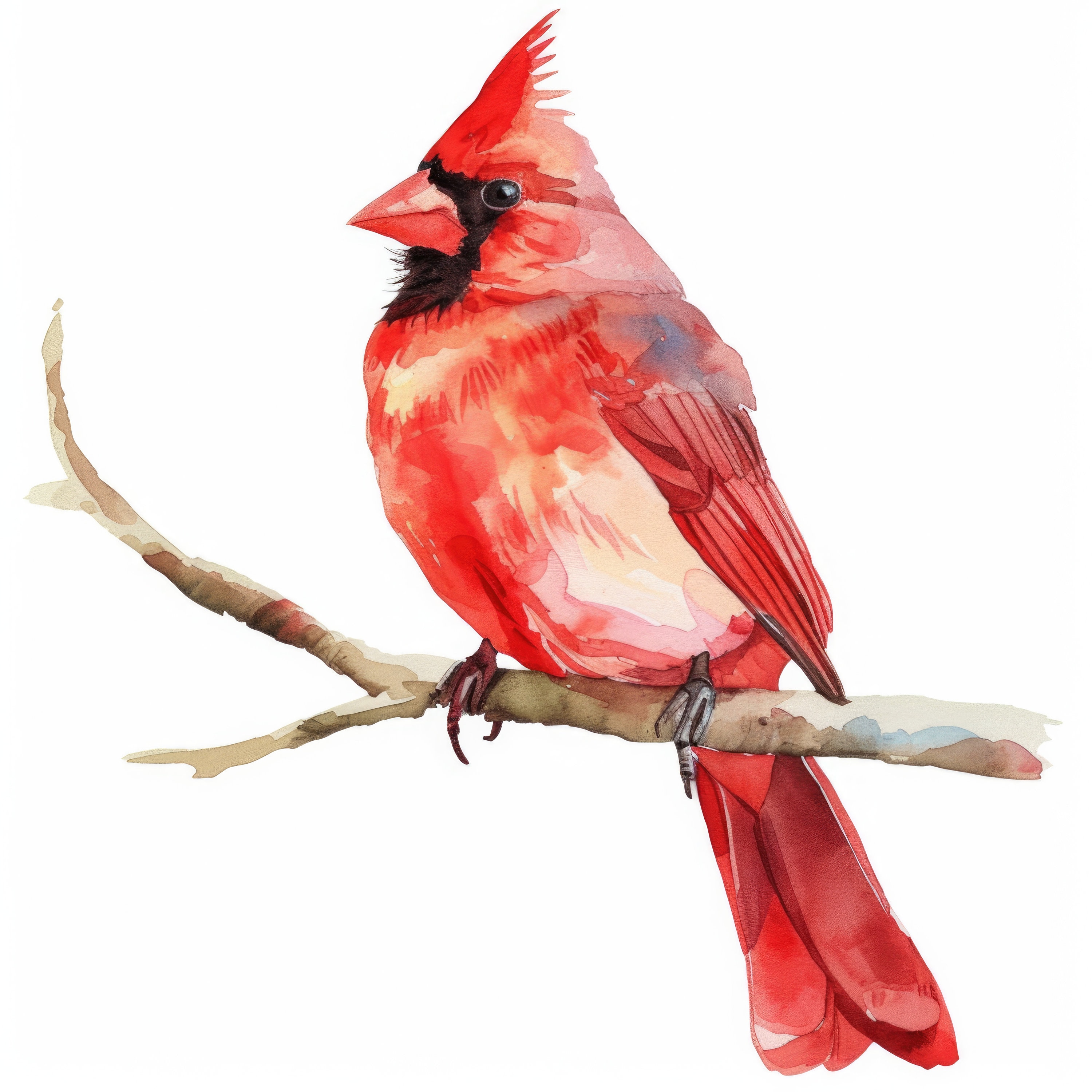 Cardinal Clip Art Pack Digital Download, Red Cardinal Watercolor ...