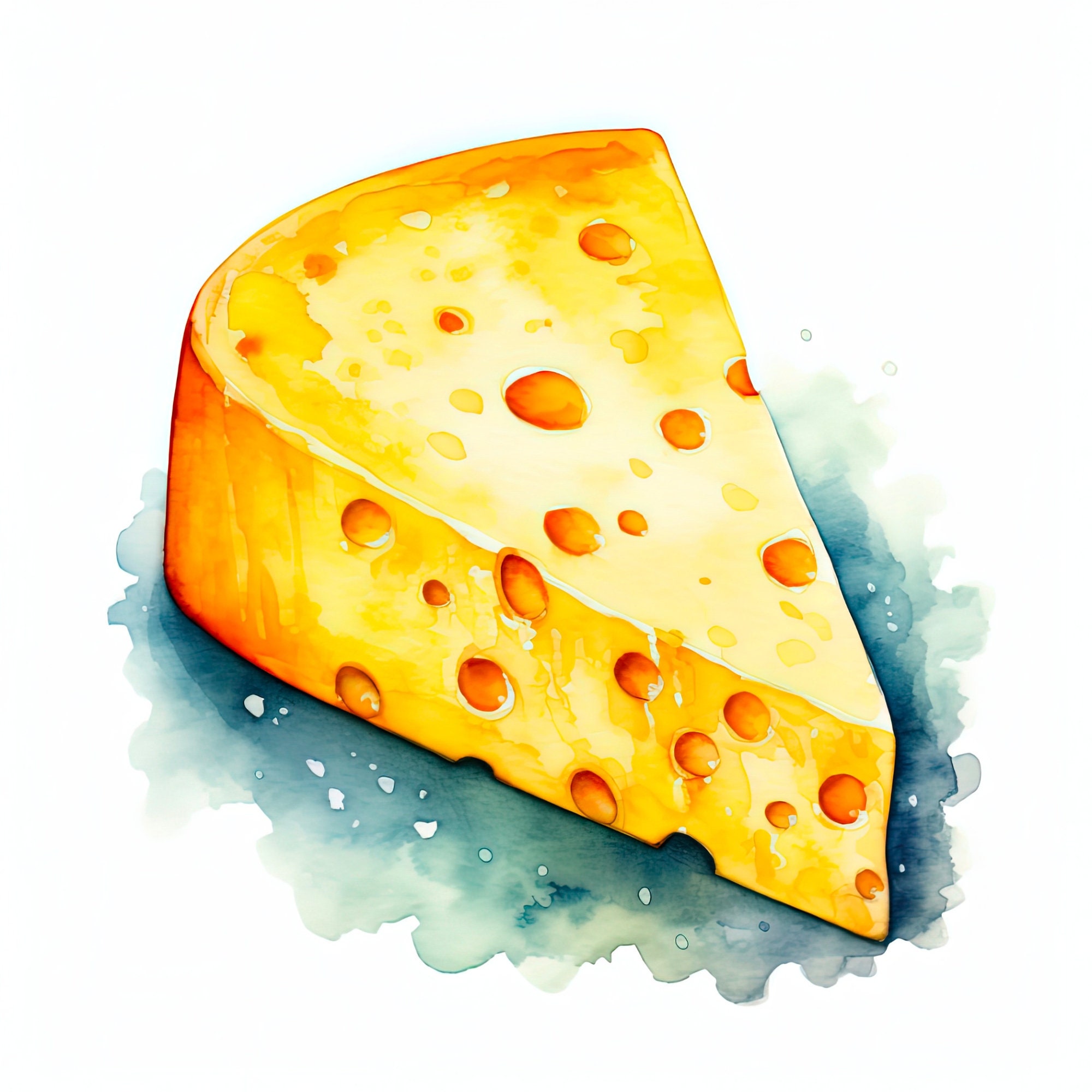 Cheese Clipart Watercolor, Food Clipart for Commercial Use, Digital ...