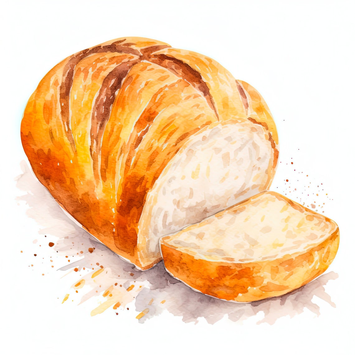 Bread Clipart Bundle: Bakery, Food, Watercolor Bread Images JPG ...