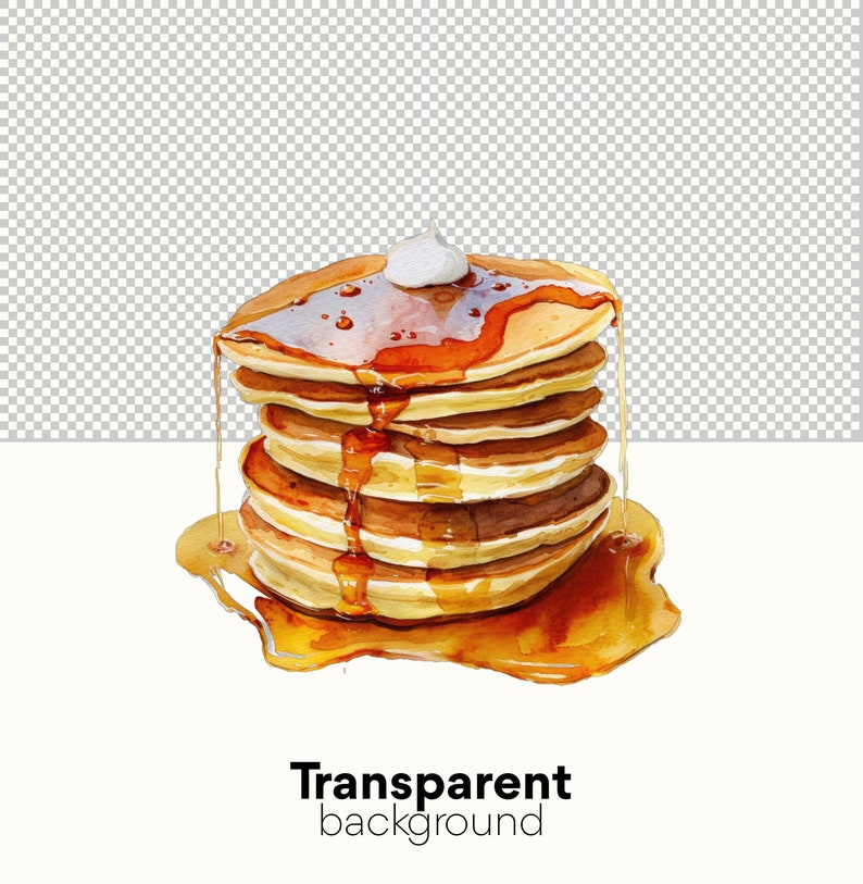 Pancake Clipart Bundle: Watercolor Pancake, Food, Breakfast, Brunch ...
