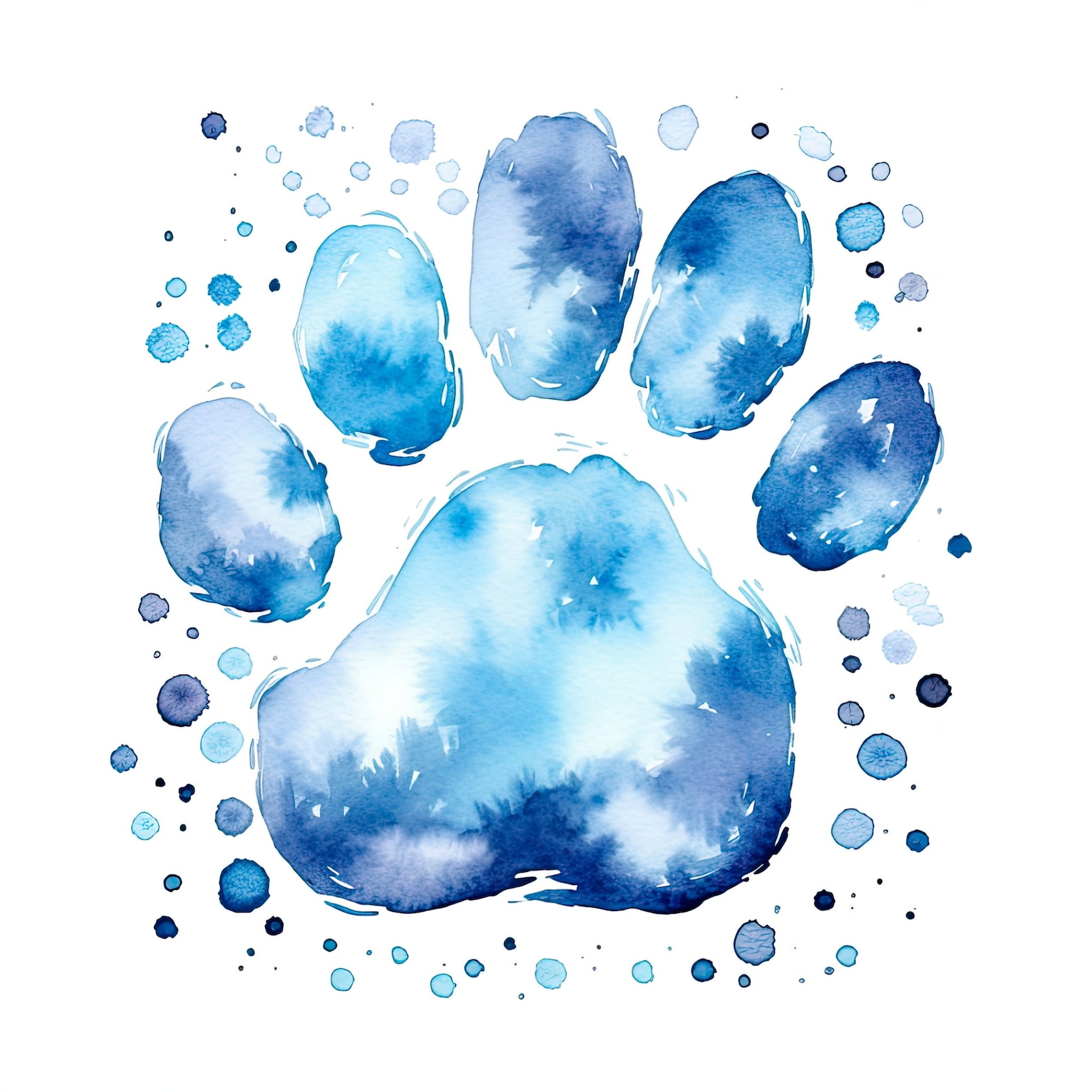 Paw Print Clip Art, Dog Paw Clipart, Instant Download Digital Clip Art ...