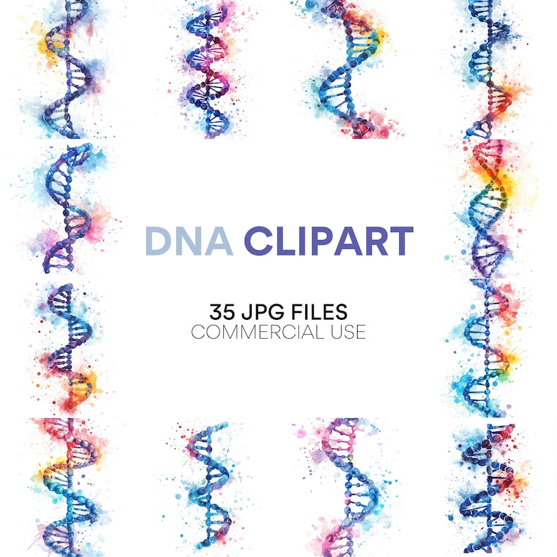 DNA Clipart Bundle: Genetics & Chromosomes Art, Christian Tree ...