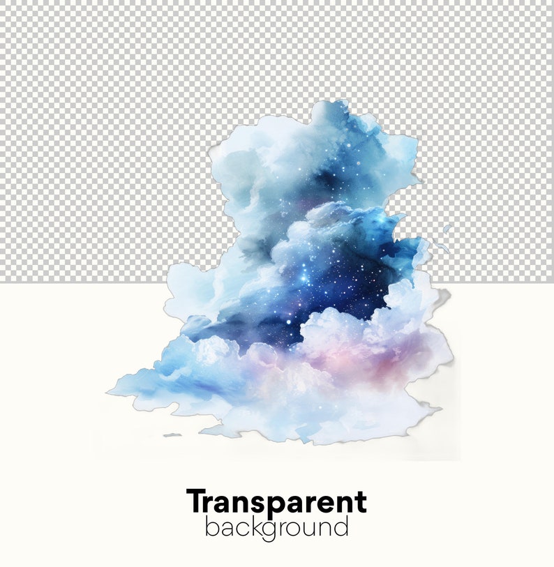 Sky Clipart Digital Paper: Night Sky Scrapbooking Paper, Watercolor Sky ...