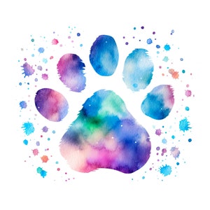 Paw Print Clip Art, Dog Paw Clipart, Instant Download Digital Clip Art ...