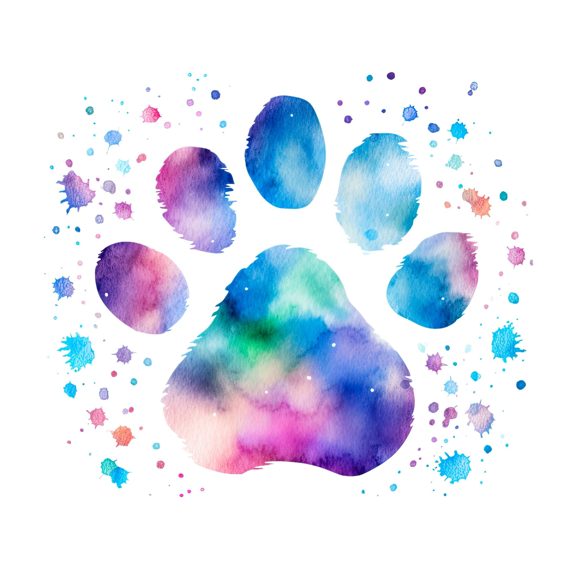 Paw Print Clip Art, Dog Paw Clipart, Instant Download Digital Clip Art ...