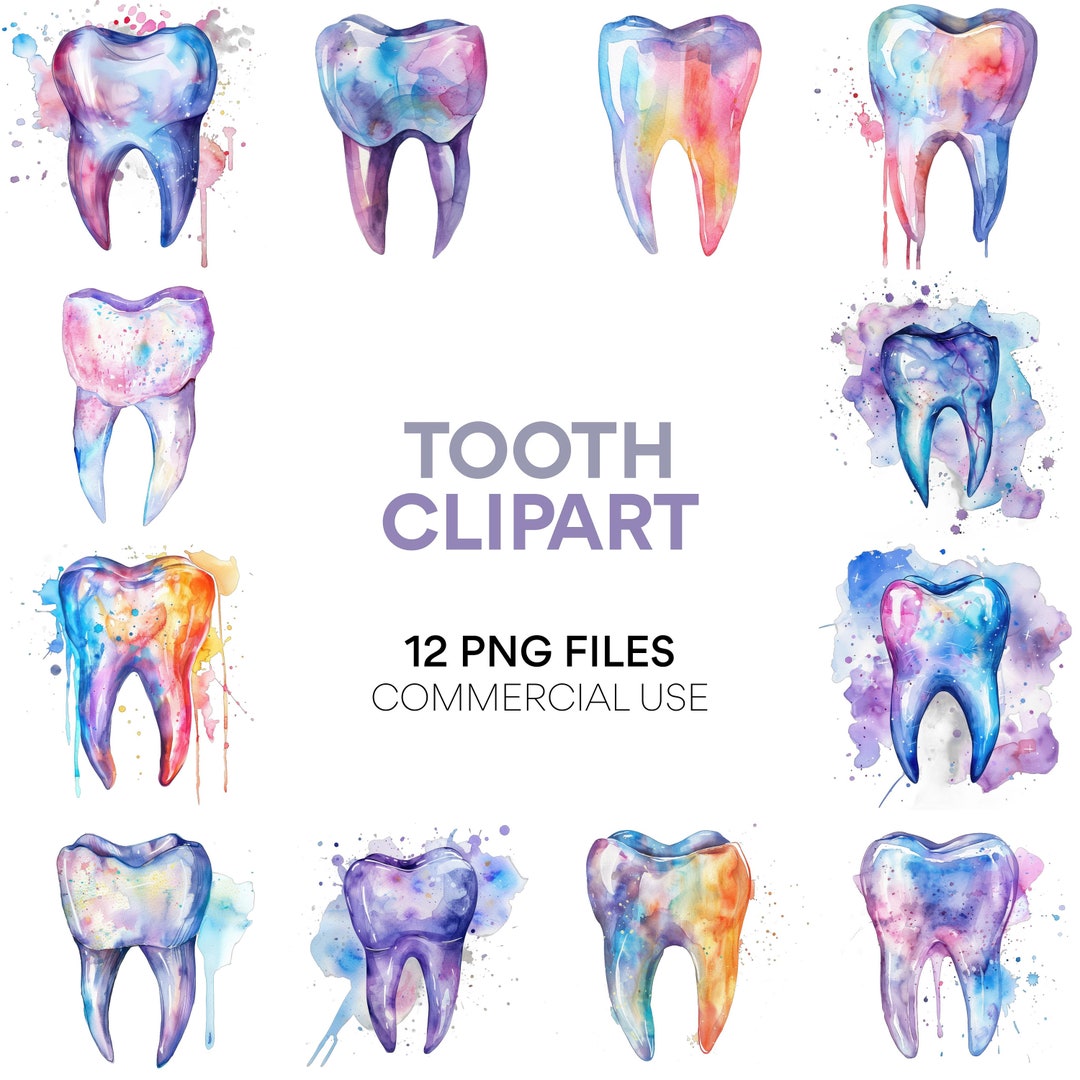 Tooth Clipart Bundle: Dentist, Tooth Fairy, Dental Care Watercolors ...
