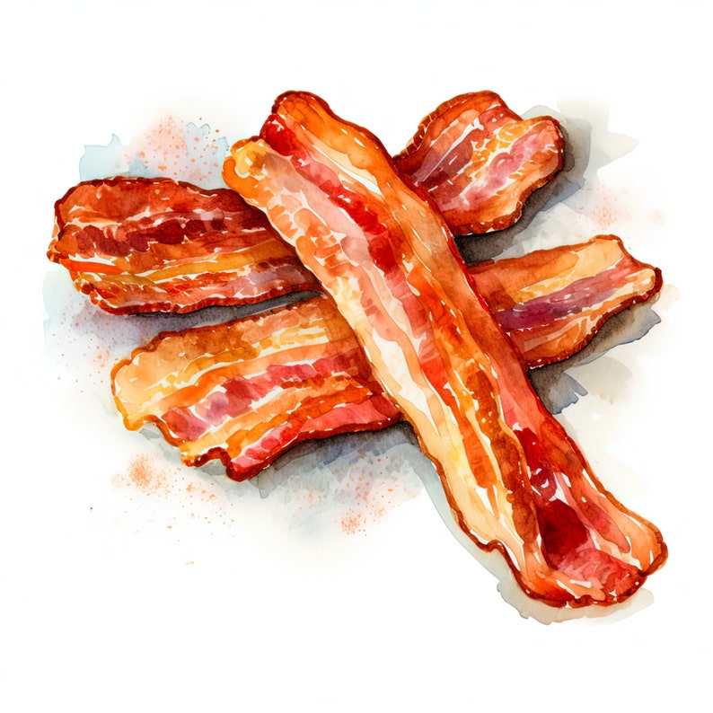 Bacon Clipart Breakfast JPG: Instant Digital Download Food Clipart, Eggs & Bacon, Food Clip Art ...