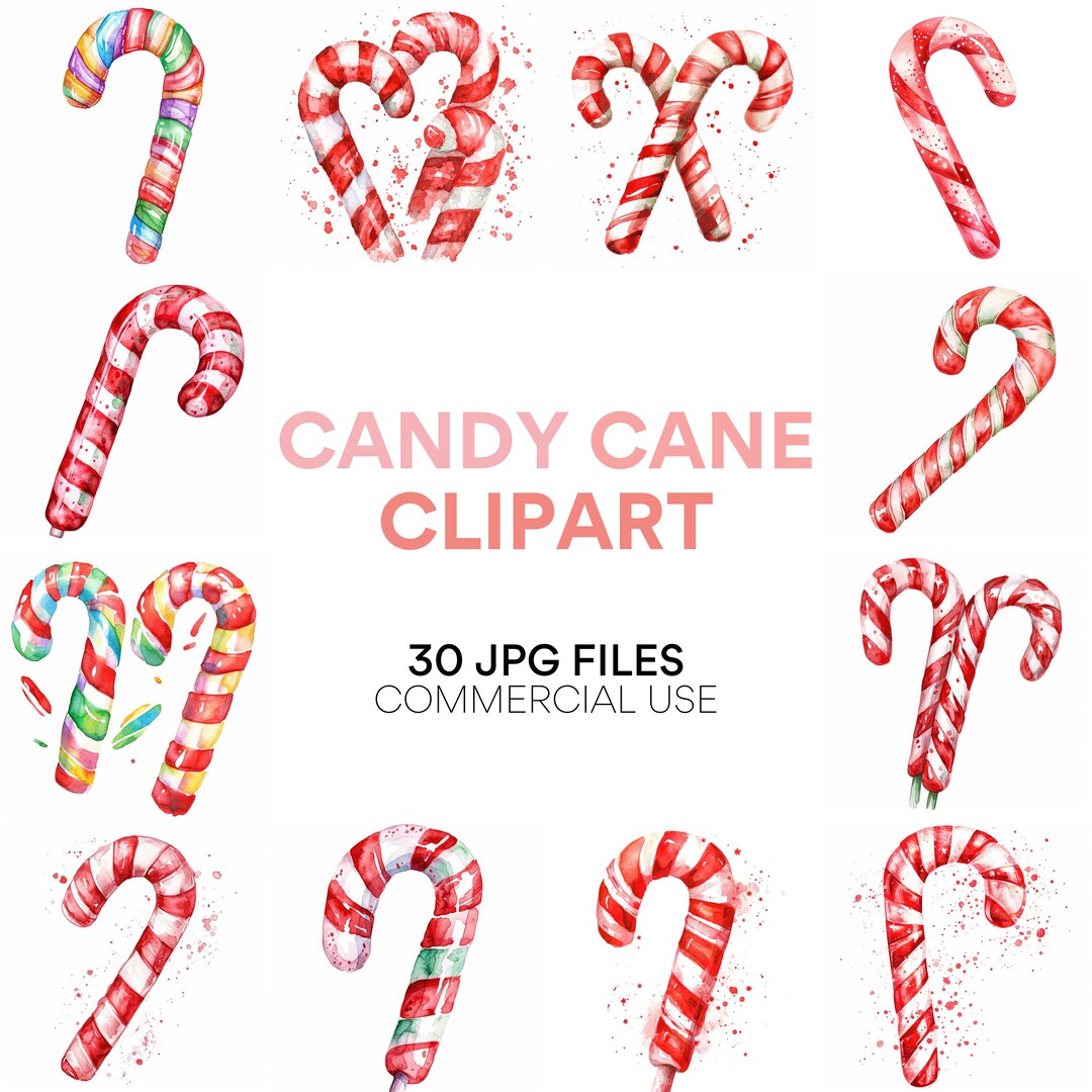 Candy Cane Clipart Christmas Collection, Peppermint & Sweets Digital ...