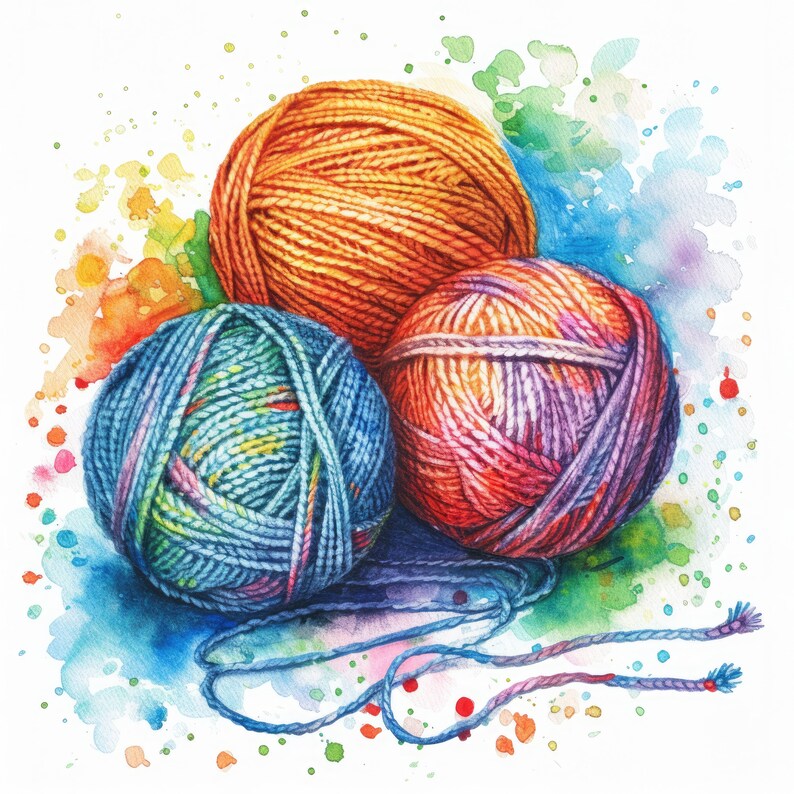 Crochet Clip Art: Knitting & Yarn Clipart, Planner Stickers, Instant ...