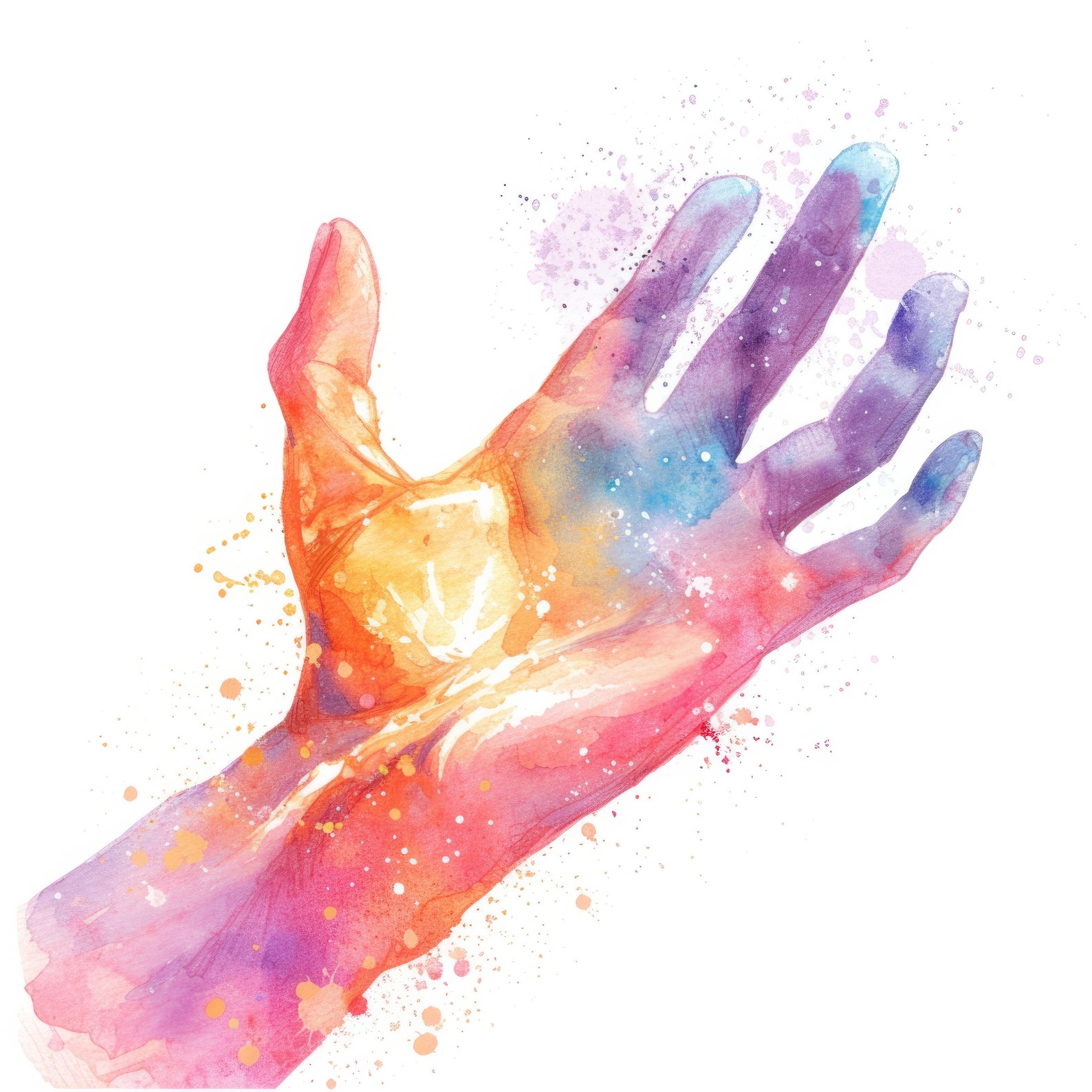 Hand Clipart Watercolor Counting Clipart Hands Clipart Digital Download ...