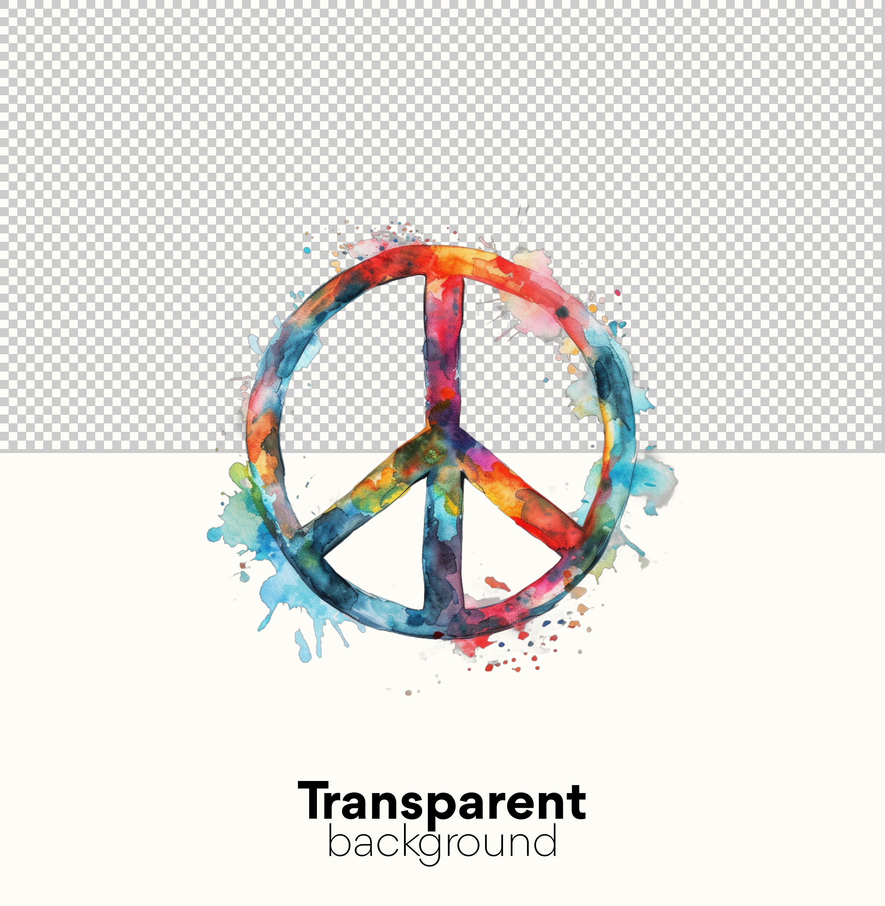 Peace Sign Clipart Sublimation Design Digital Download of Floral Peace ...