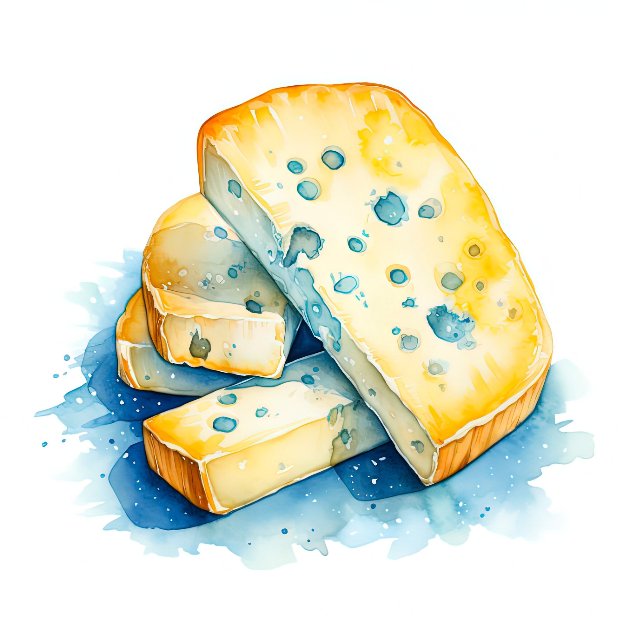 Cheese Clipart Watercolor, Food Clipart for Commercial Use, Digital ...