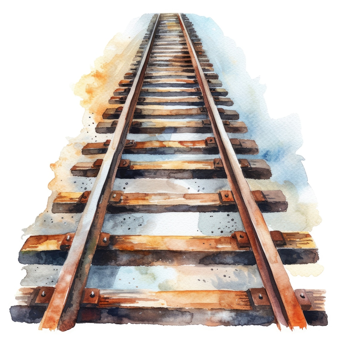 Train Track Clipart Set, Train Carriages, Railroad Clip Art, Digital ...