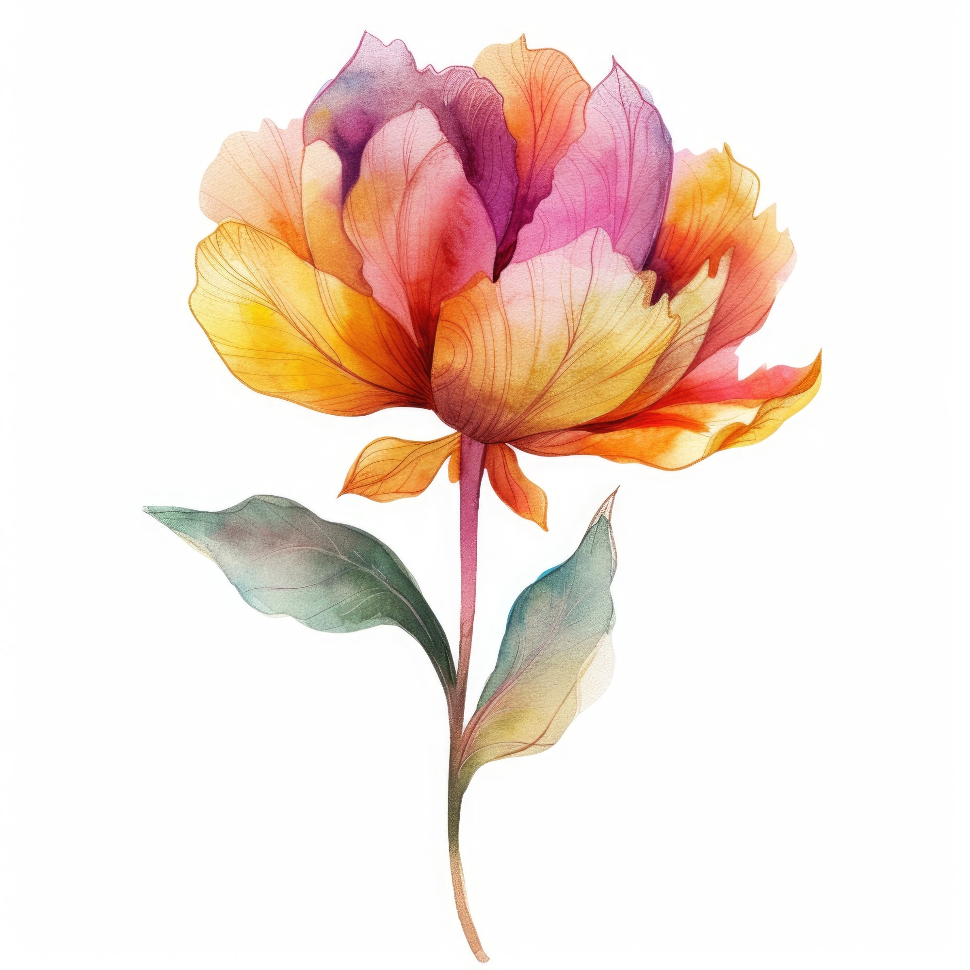 Magic Flower Clipart Enchanted Rose, Fantasy Clip Art for Princess Themes, Glowing Flower ...