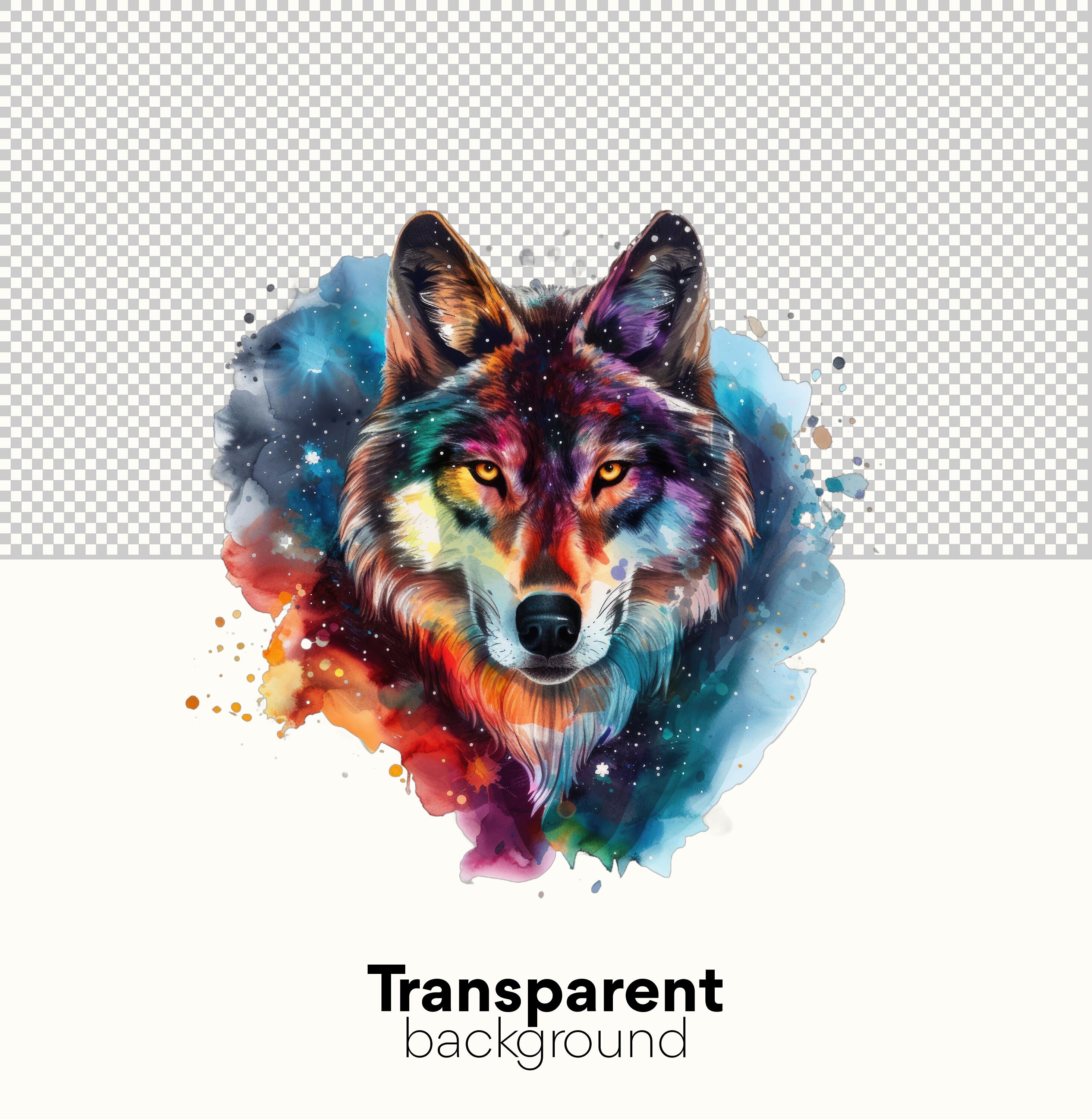 Wolf Clipart Bundle: Digital Crafting Watercolor Clipart, Wolf Wall Art ...