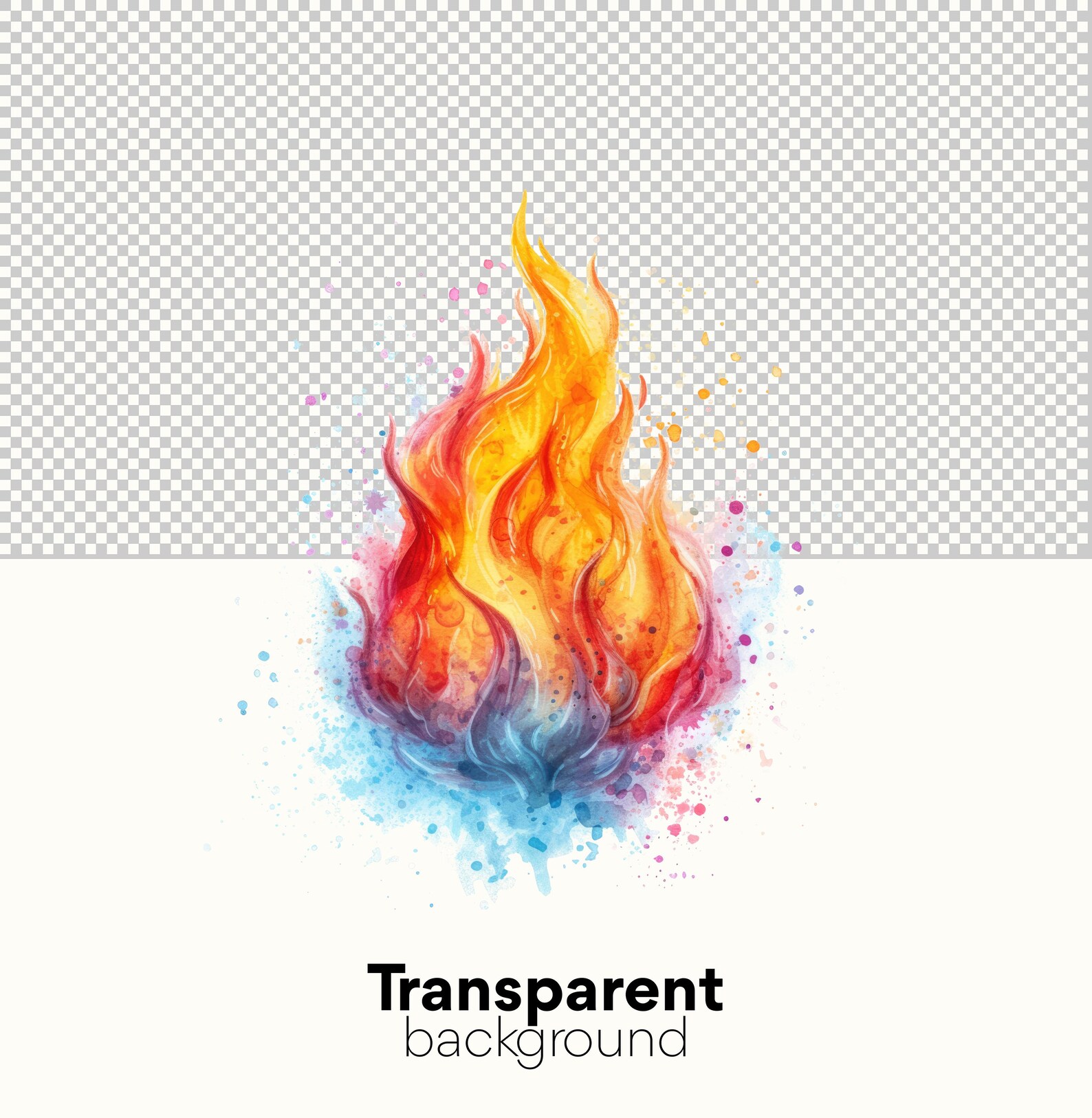 Flame Clipart Fire Overlays, PNG: Campfire Clip Art, Watercolor Fire ...