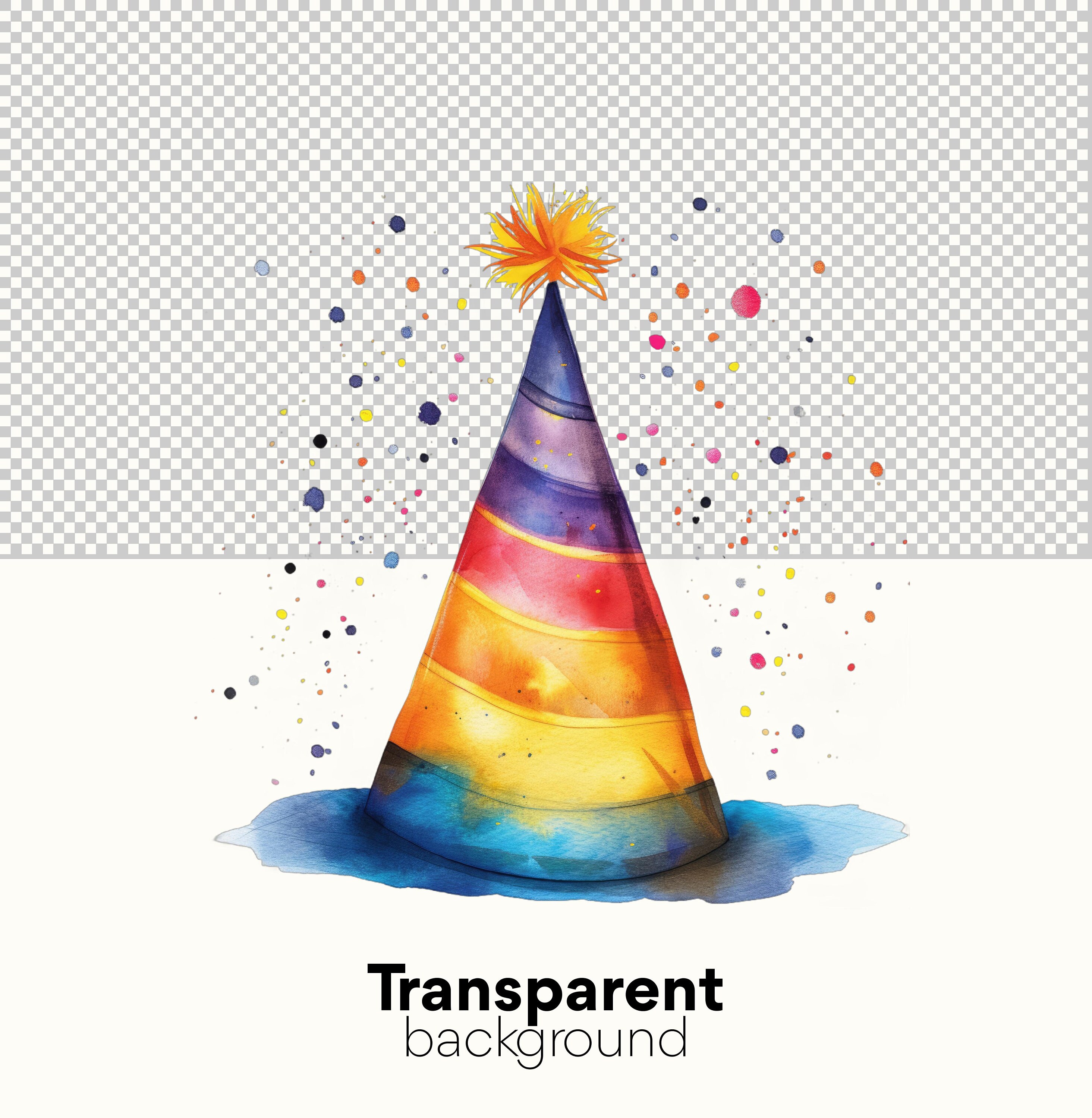 Party Hat Clipart: Birthday Clipart, Digital Download, Watercolor Party ...