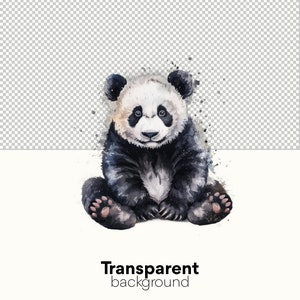 Panda Clipart Bundle Cute Panda, Watercolor Panda, Bear Digital ...
