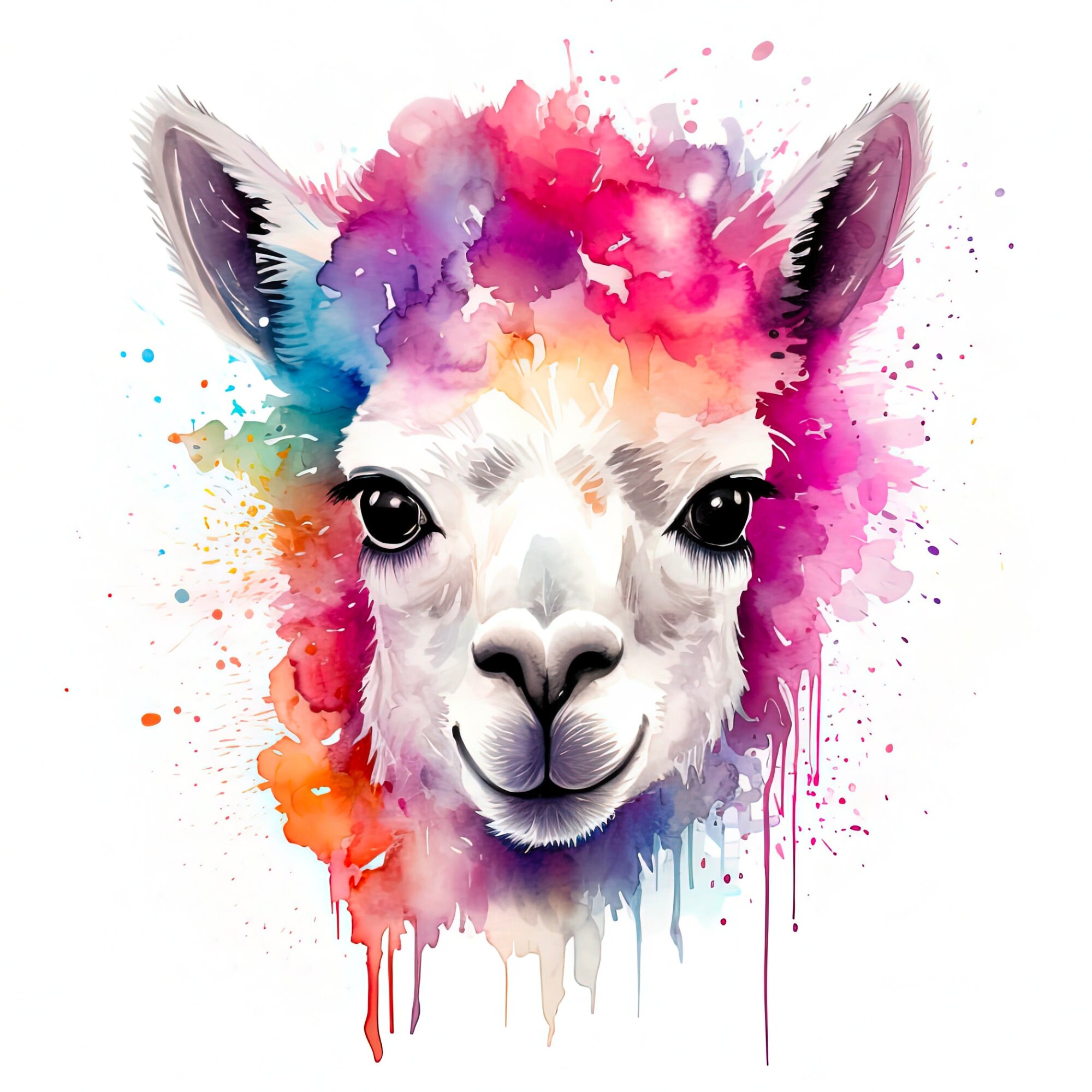Llama Clipart Bundle: Alpaca Clipart, Watercolor Clipart, Cute Llama ...