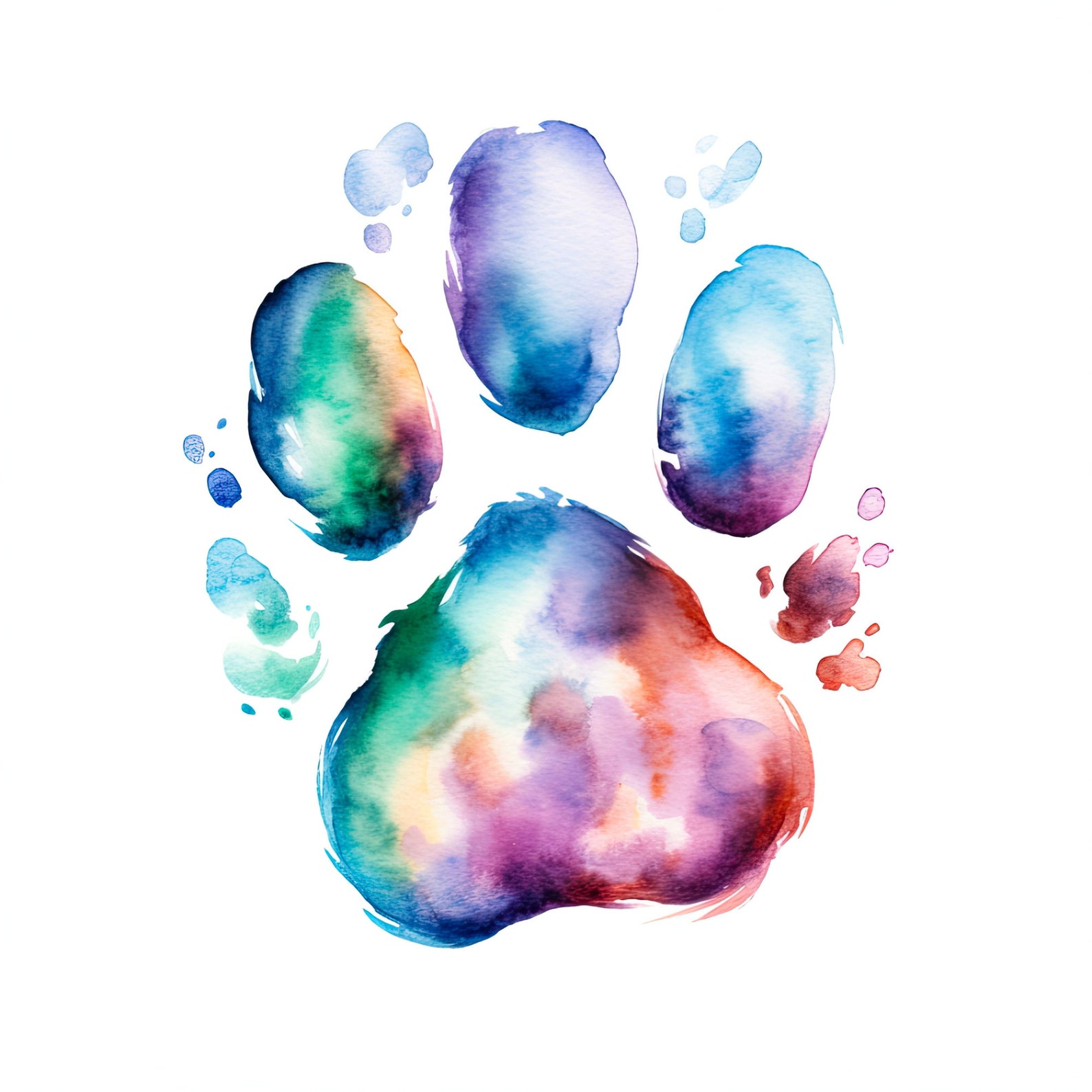 Paw Print Clip Art, Dog Paw Clipart, Instant Download Digital Clip Art ...
