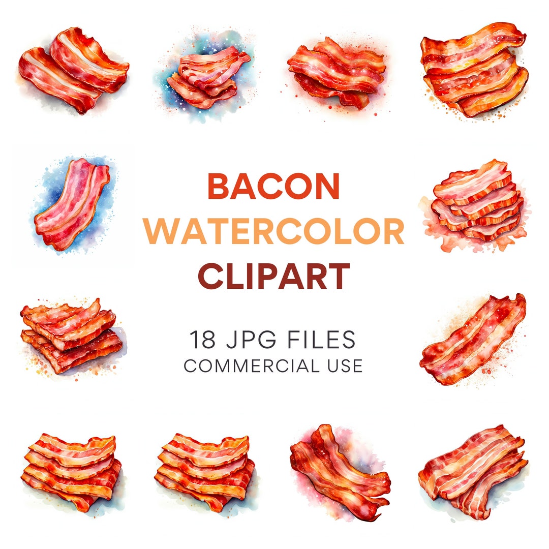 Bacon Clipart Breakfast JPG: Instant Digital Download Food Clipart ...