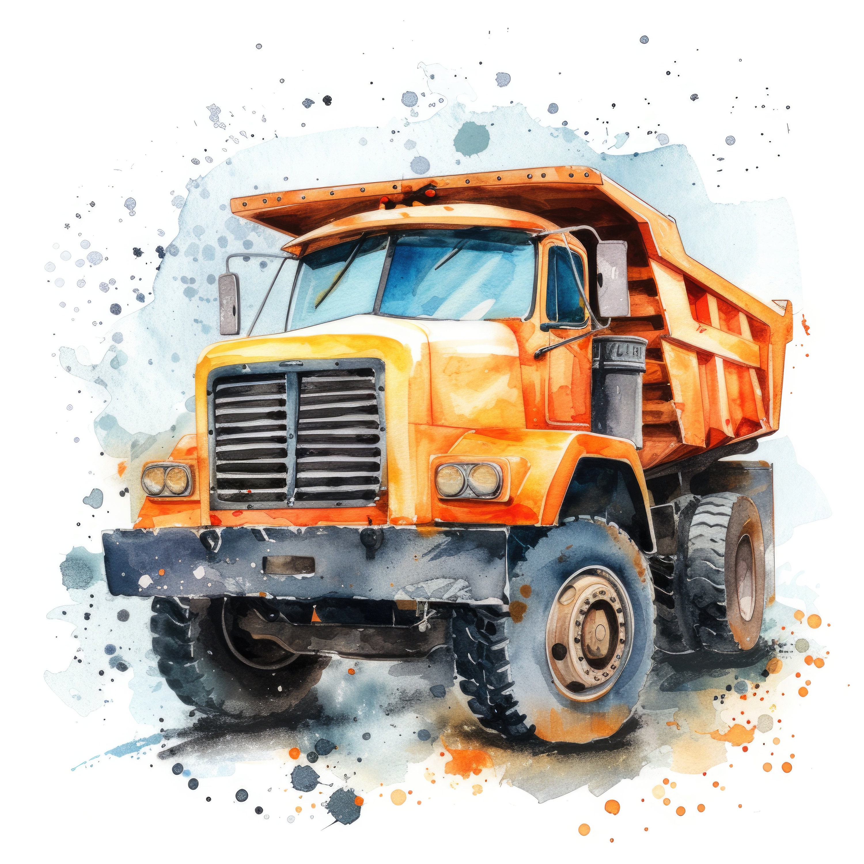 Dump Truck Clipart Bundle: Construction Truck, Excavator, Bulldozer ...