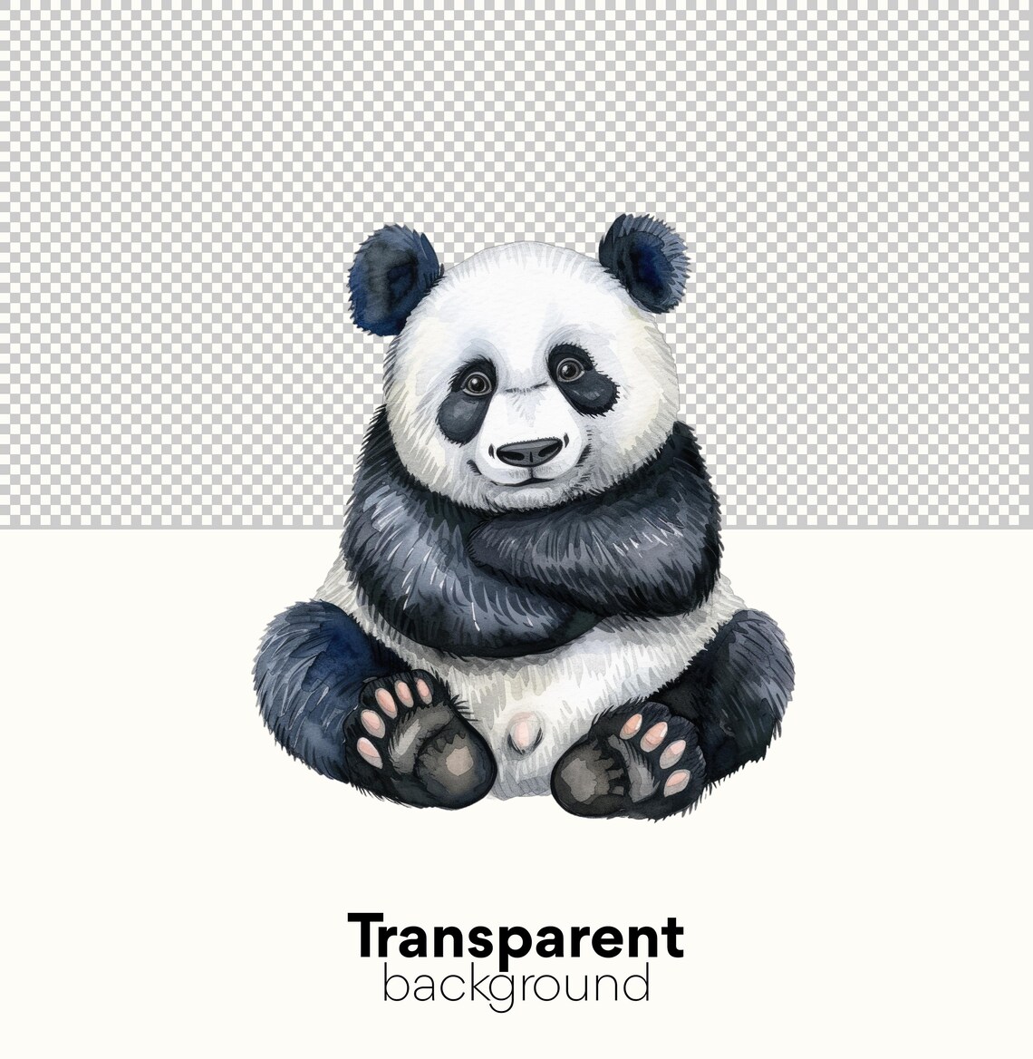 Panda Clipart Bundle Cute Panda, Watercolor Panda, Bear Digital ...