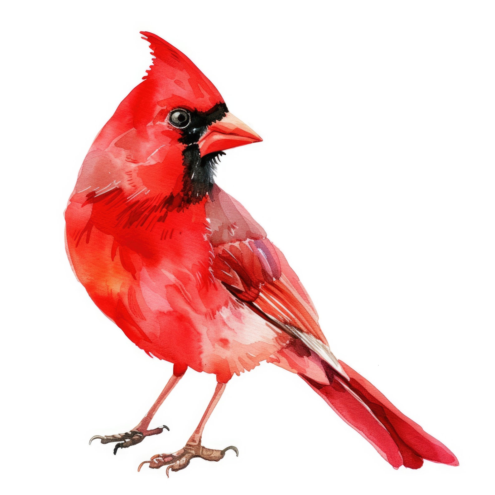 Cardinal Clip Art Pack Digital Download, Red Cardinal Watercolor ...