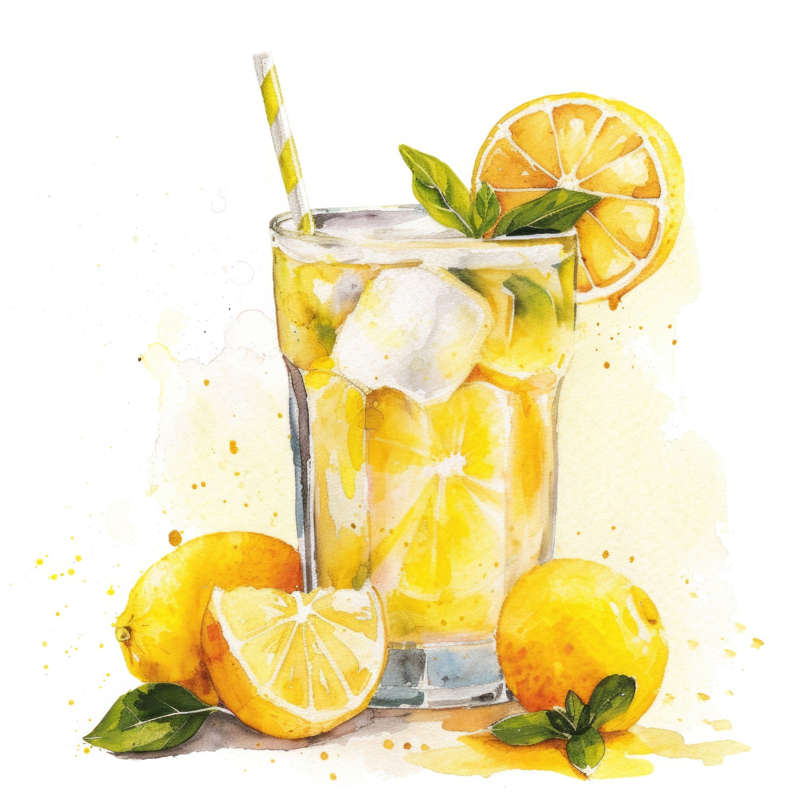 Lemonade Clip Art: Watercolor Lemonade Stand & Summer Clipart, Lemon ...