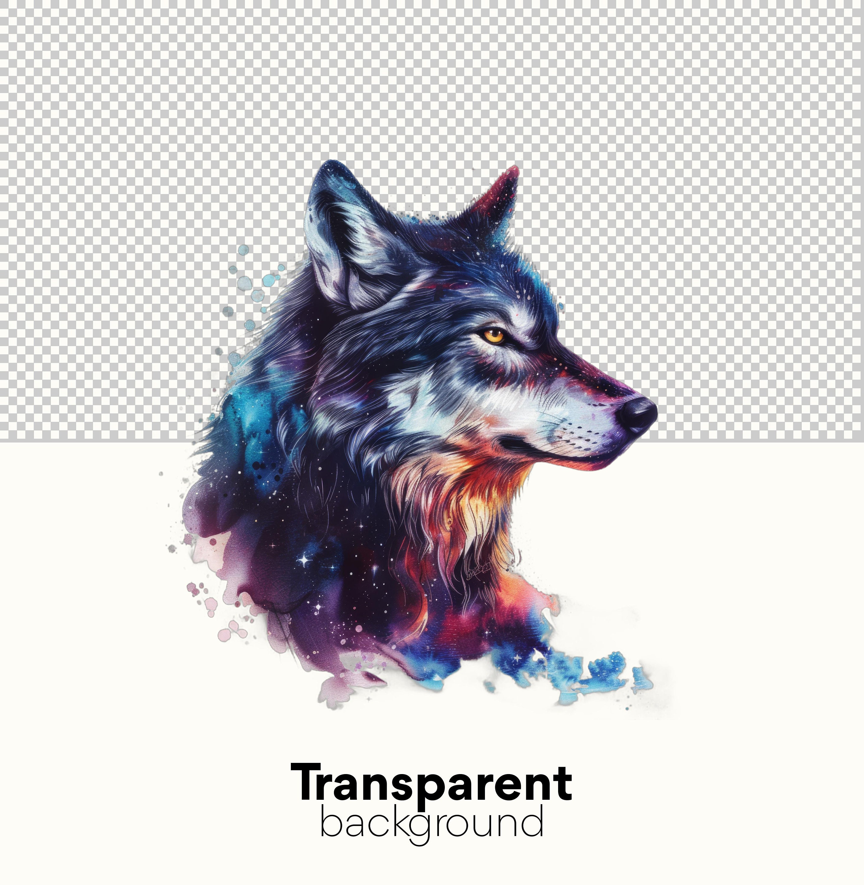 Wolf Clipart Bundle: Digital Crafting Watercolor Clipart, Wolf Wall Art ...