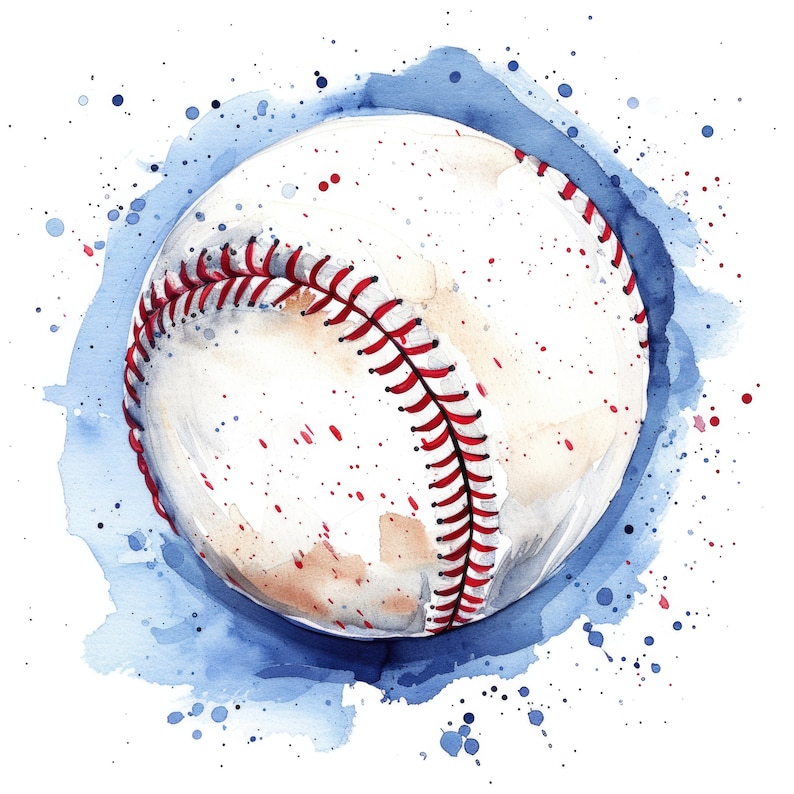 Baseball Clipart, Sports Graphics, Watercolor Clip Art Digital Download ...