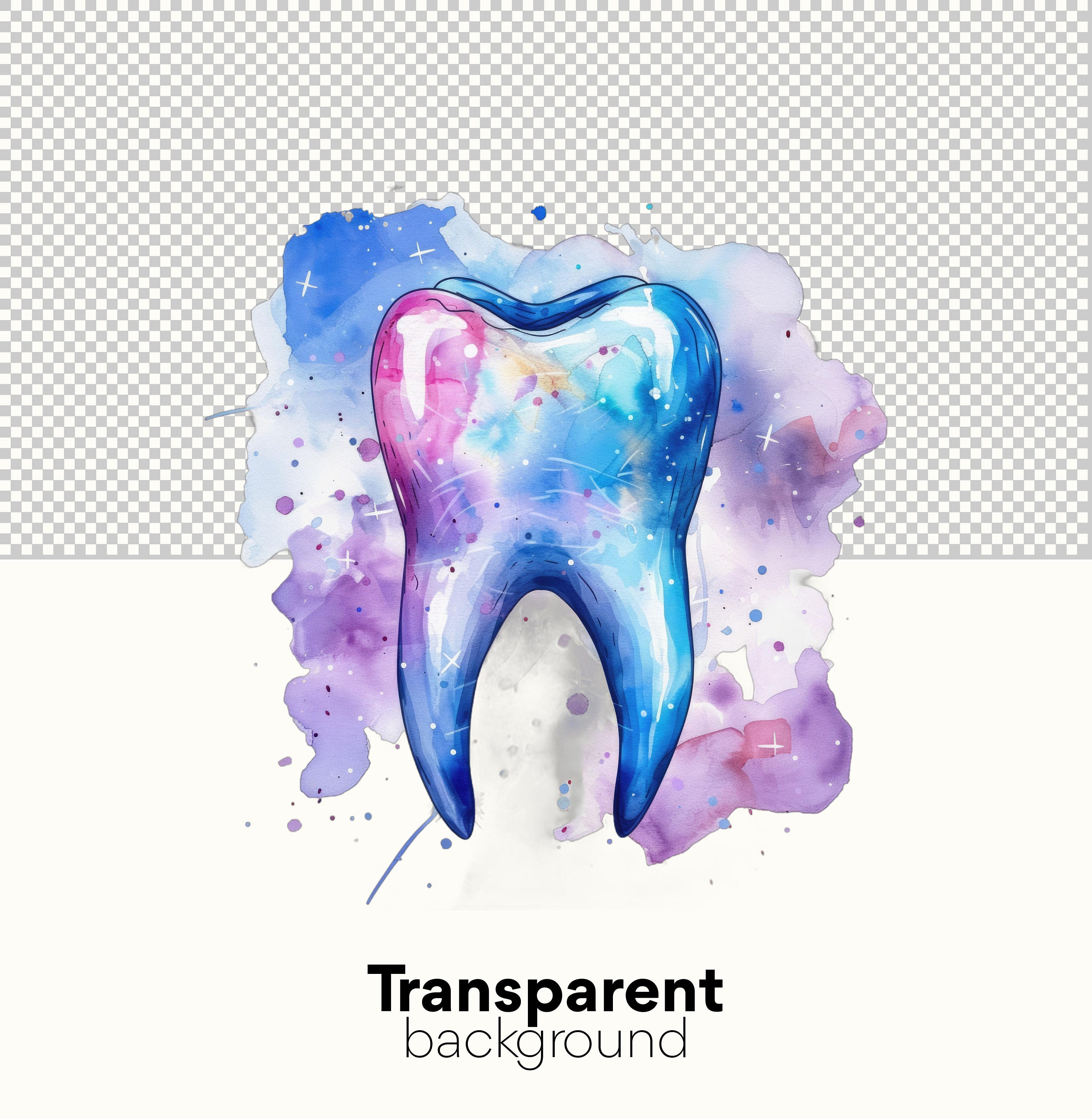 Tooth Clipart Bundle: Dentist, Tooth Fairy, Dental Care Watercolors PNG ...