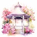 Watercolor Floral Gazebos Clipart, Wedding Gazebo Spring Graphics ...