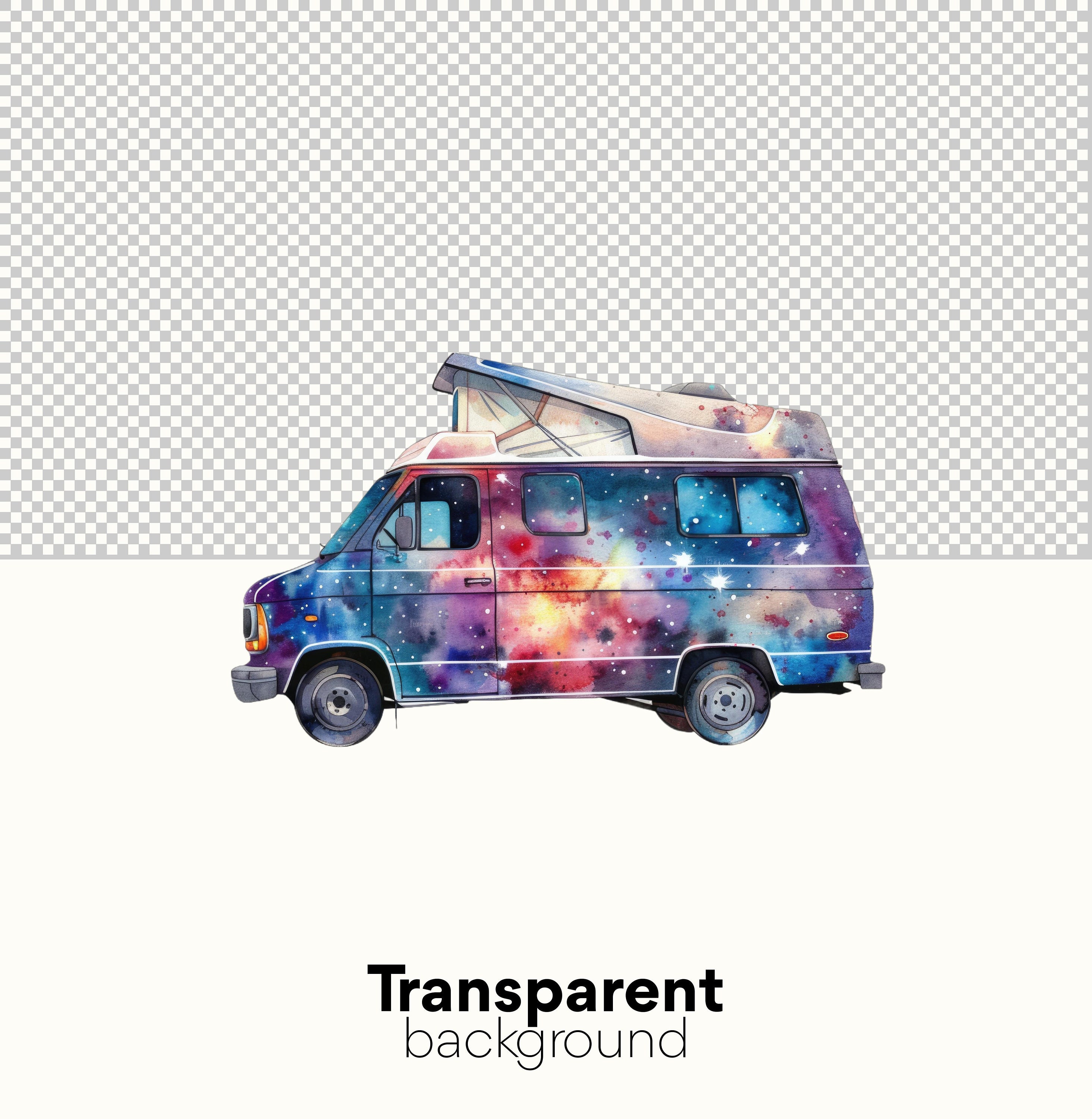 Van Clipart Bundle: Watercolor Car, Camper & Campervan Pngs - Camping ...