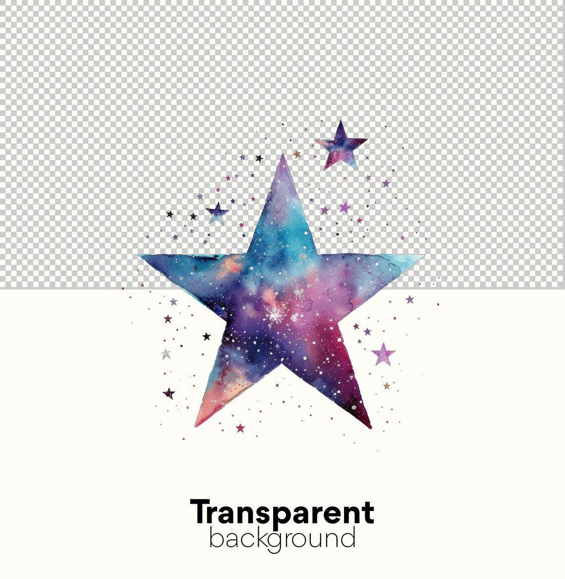 Star Clipart Overlays, Gold Foil Starry Night Sky & Galaxy Clip Art ...