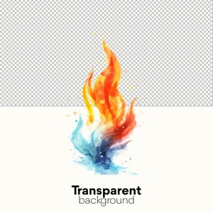 Flame Clipart Fire Overlays, PNG: Campfire Clip Art, Watercolor Fire ...