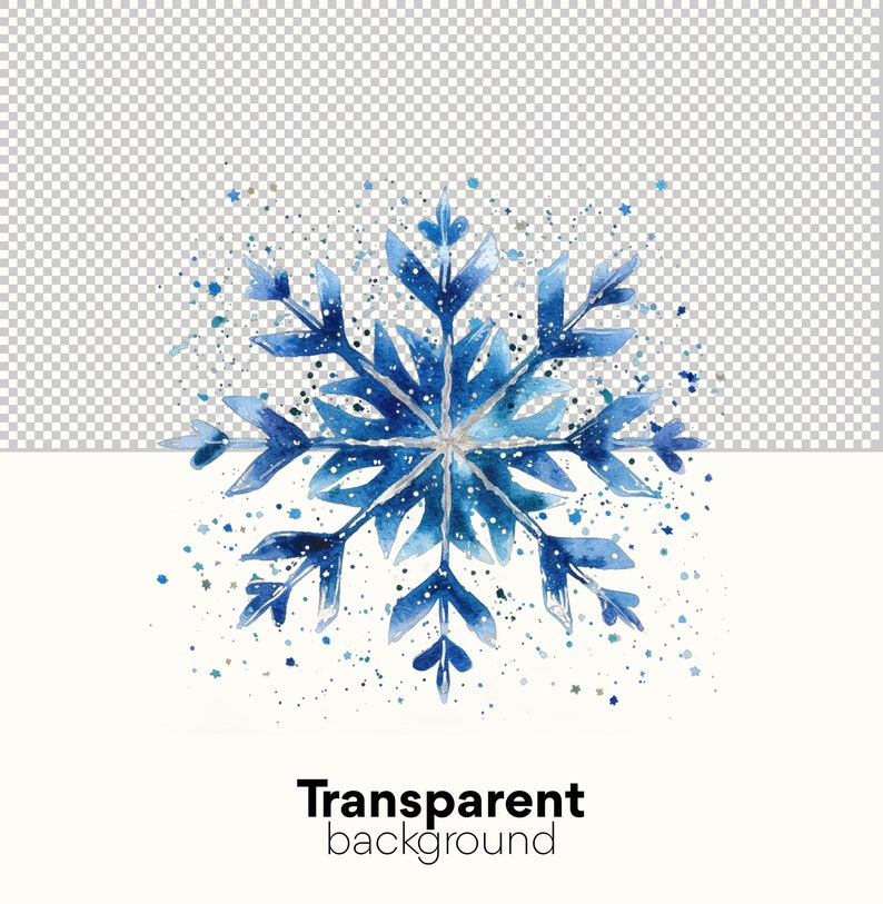 Snowflake Clipart: Watercolor Christmas, Winter Snow Clipart ...