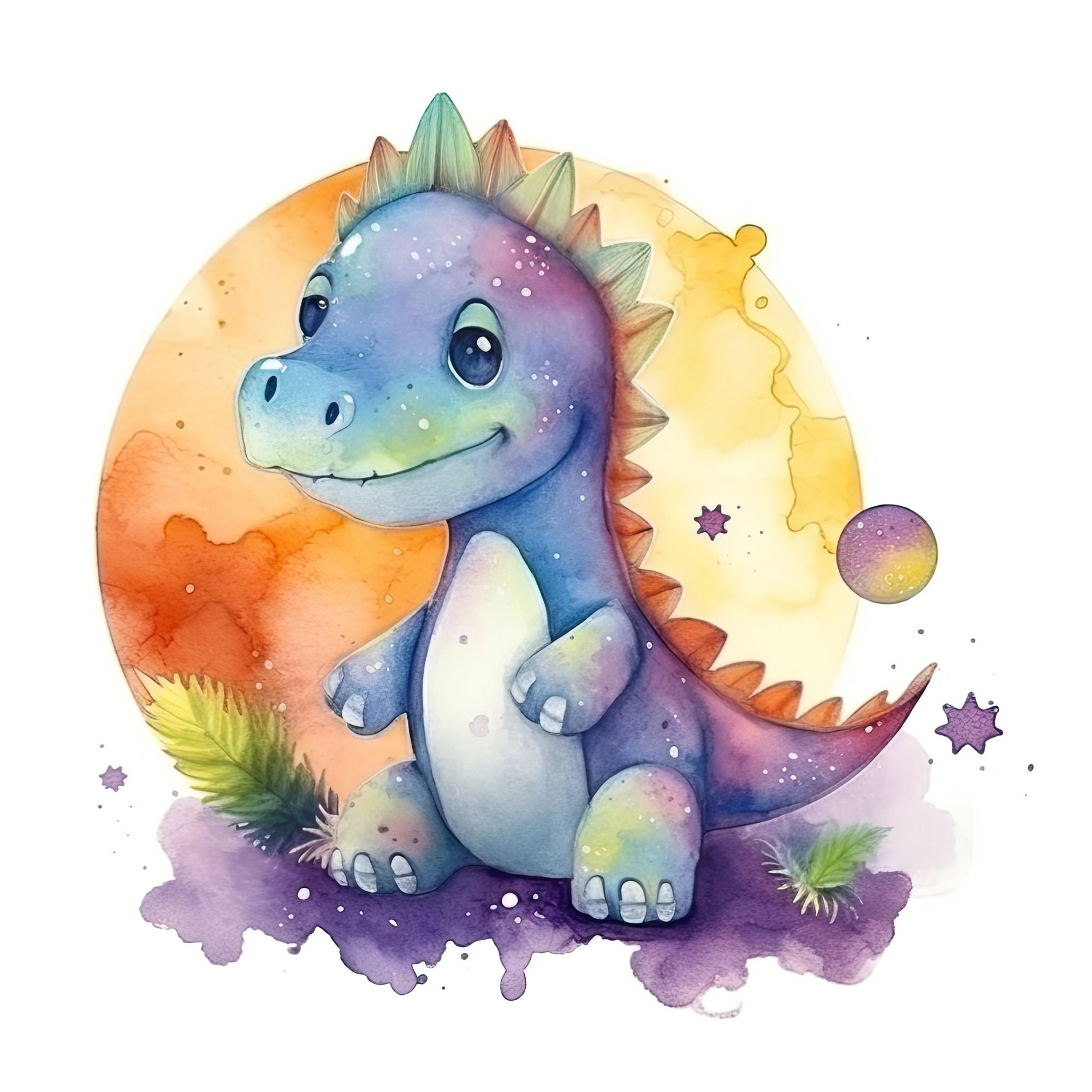 Cute Dinosaur Clipart Bundle: Adorable Baby Dinosaurs, Girly Dinosaur ...