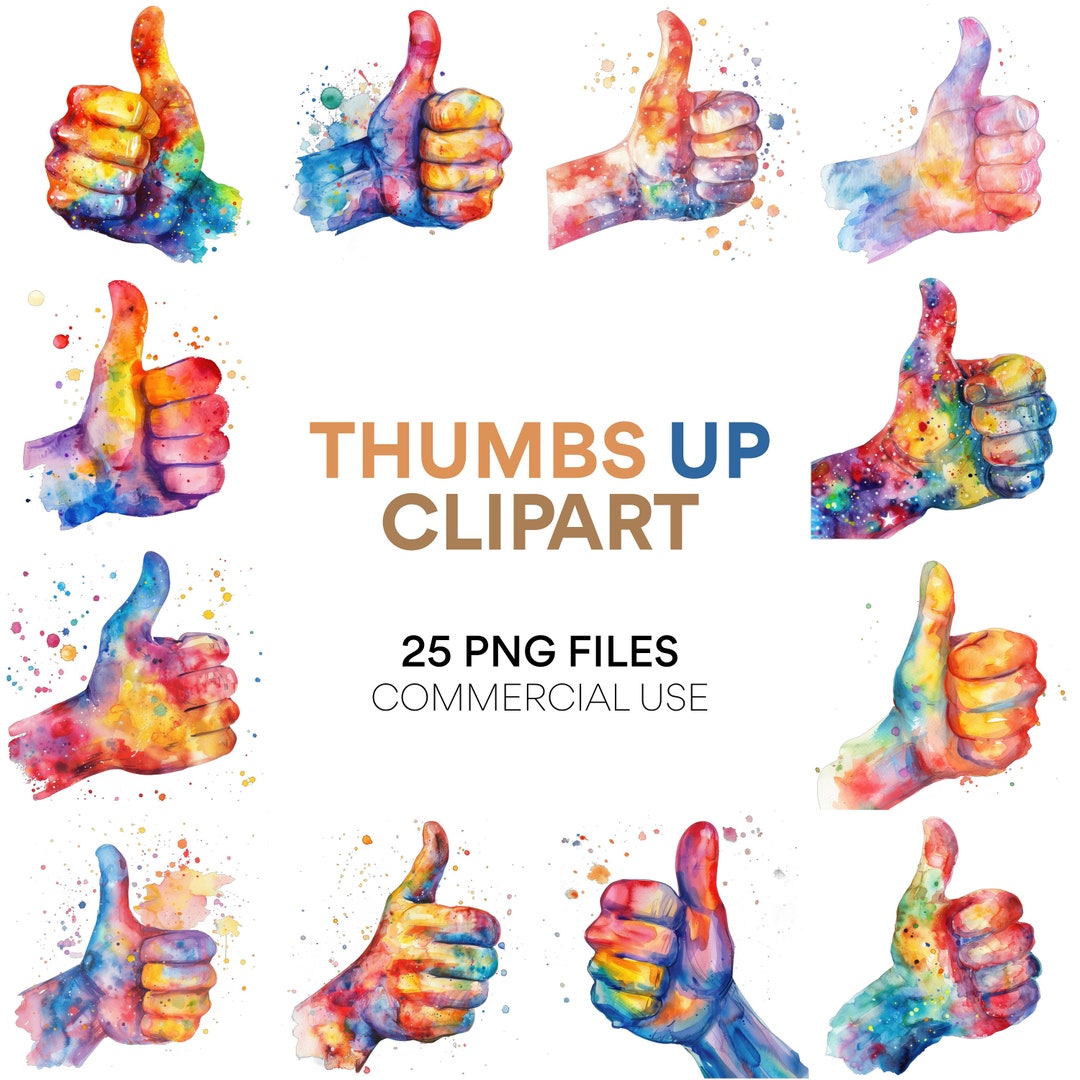 Thumbs up Clipart | 25 High-quality Pngs - Watercolor, Digital Planners ...
