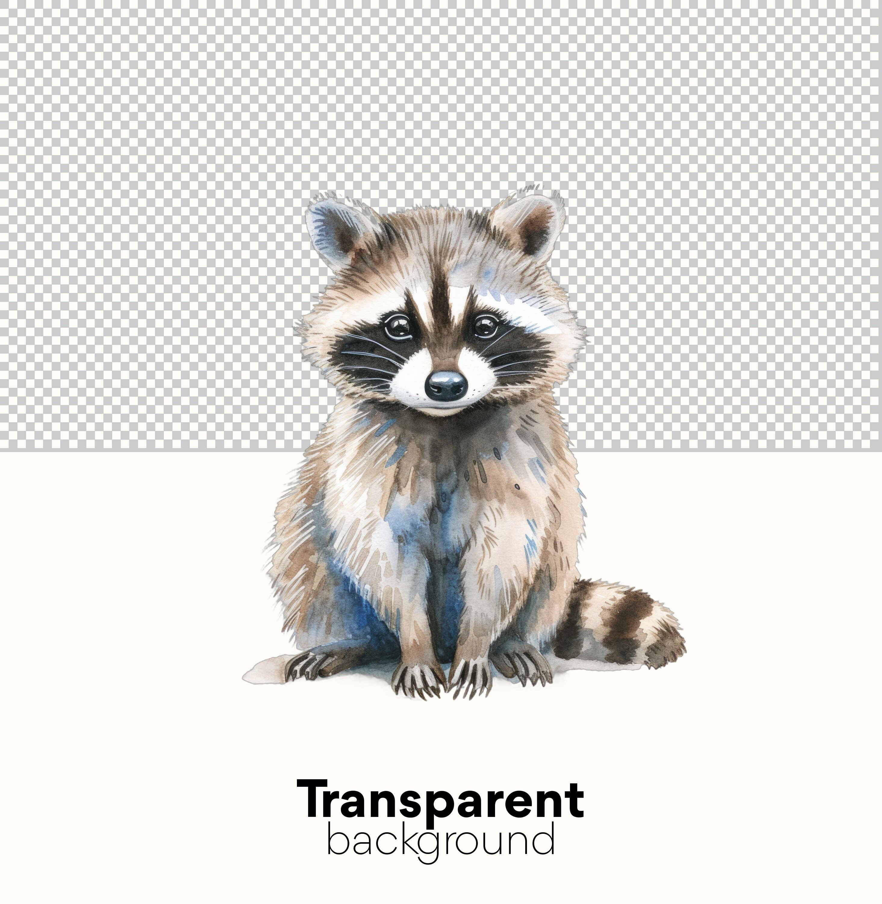 Raccoon Clipart Pack: Watercolor Raccoon PNG Digital Download for ...